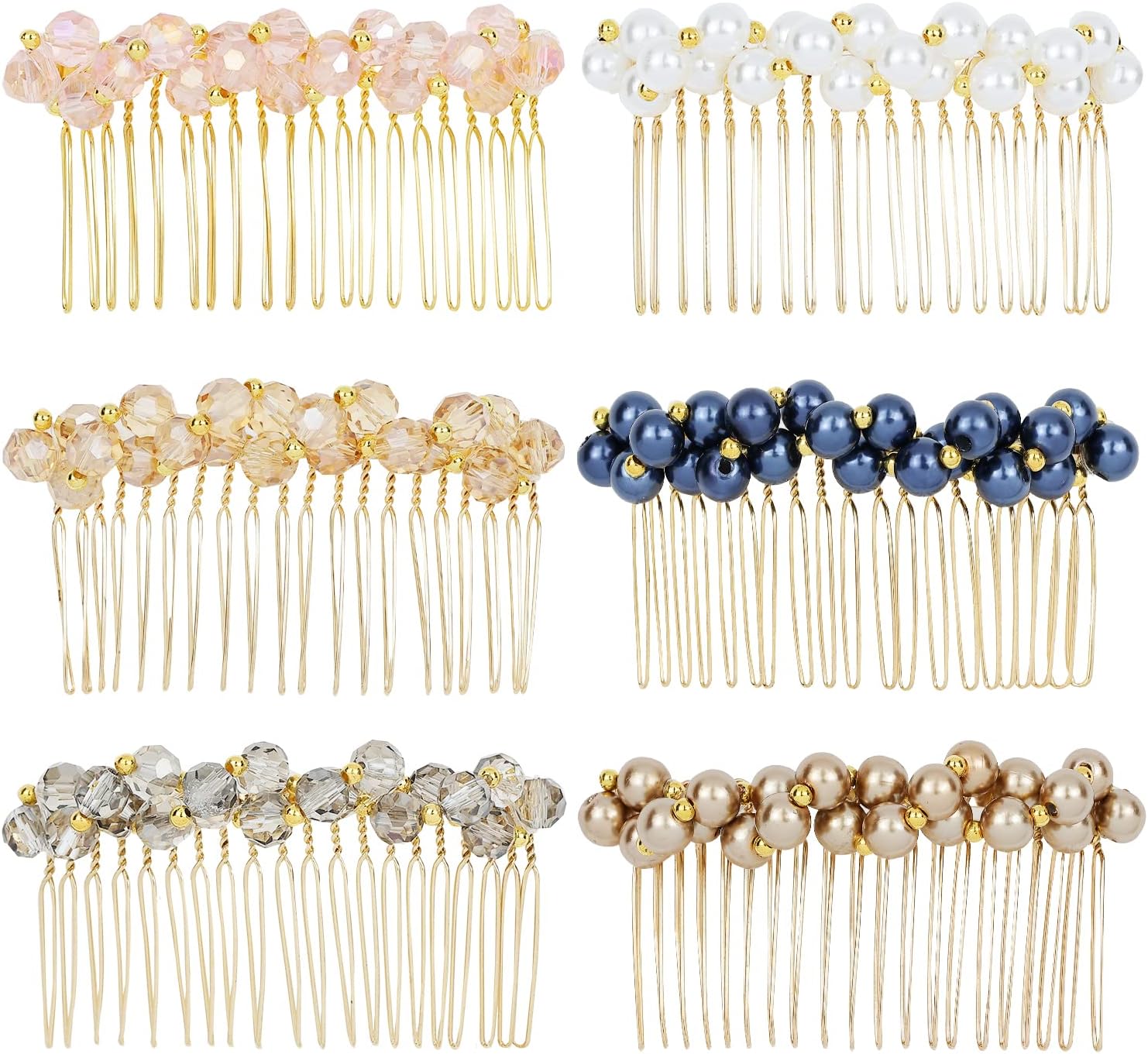 Amazon.com : WBCBEC 18 Pieces Plastic Teeth Hair Combs Tortoise Side ...