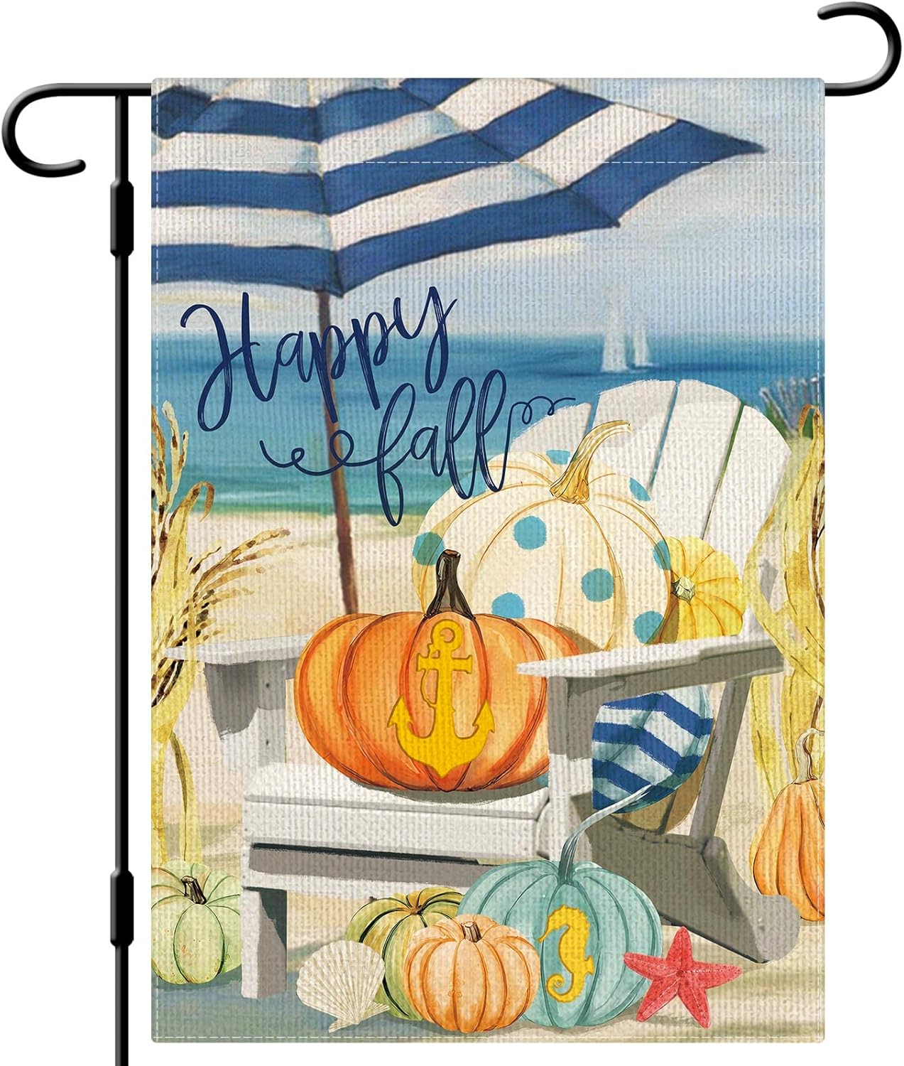 Amazon.com : DLZDN Fall Beach Garden Flag Thanksgiving Pumpkin Garden ...