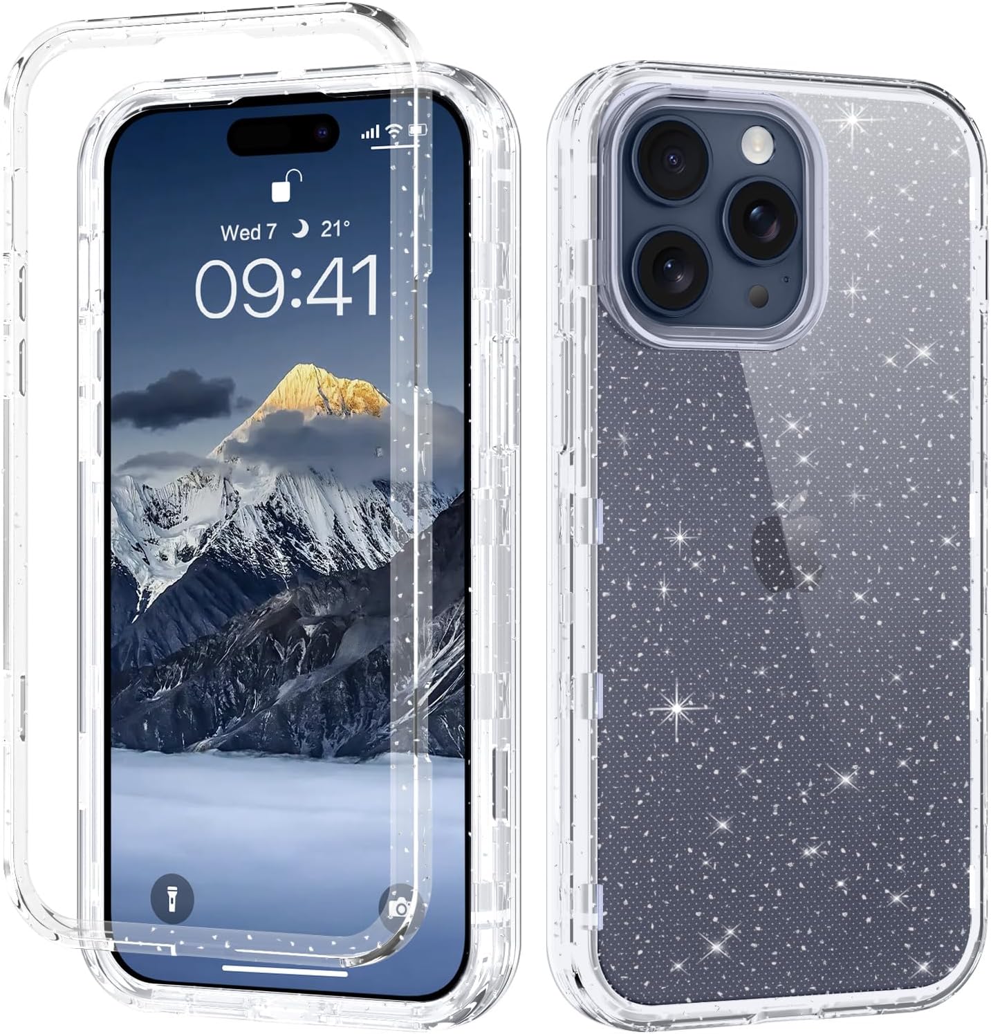 Amazon.com: DUEDUE for iPhone 15 Pro Max Case Glitter Full Body ...