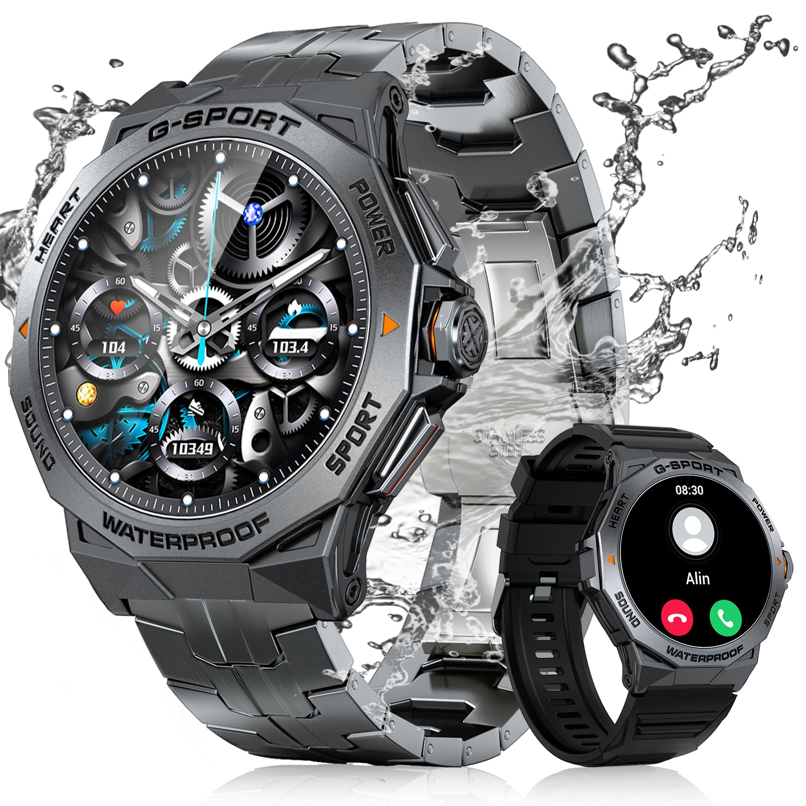 Snapklik.com : PODOEIL 1.43 AMOLED Military Smart Watches For Men, IP68 ...