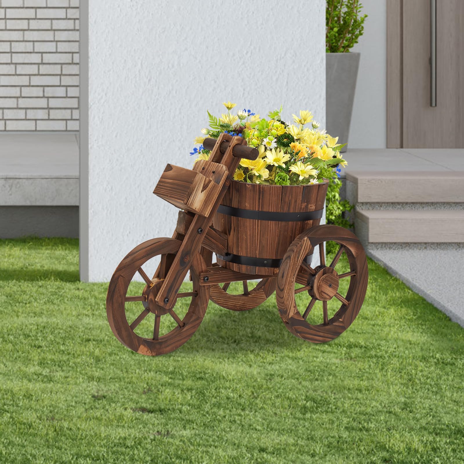 Amazon.com : KINTNESS Decorative Garden Planter - Wagon Cart with ...