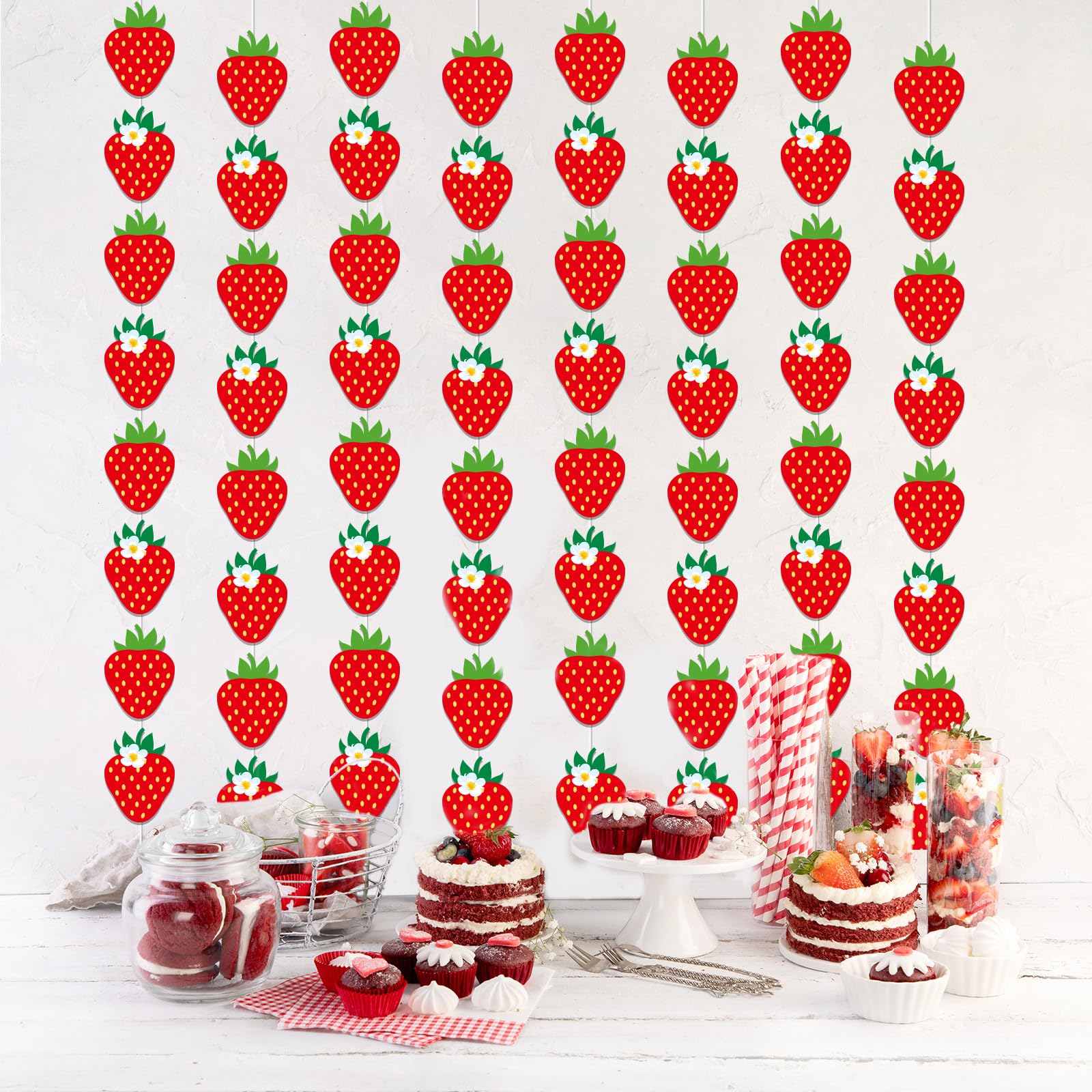 Snapklik.com : 12 PCS Strawberry Party Banners Strawberry Birthday ...
