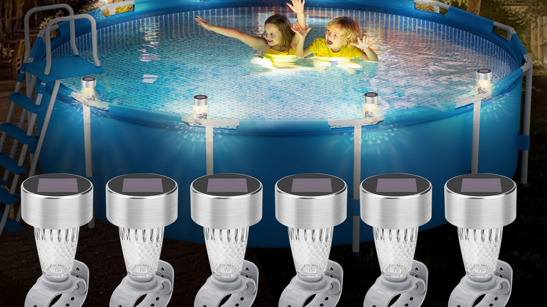 Lumiere Piscine Hors Terre SOLPEX 8 Pack Solar Pool Lights - Waterproof ...