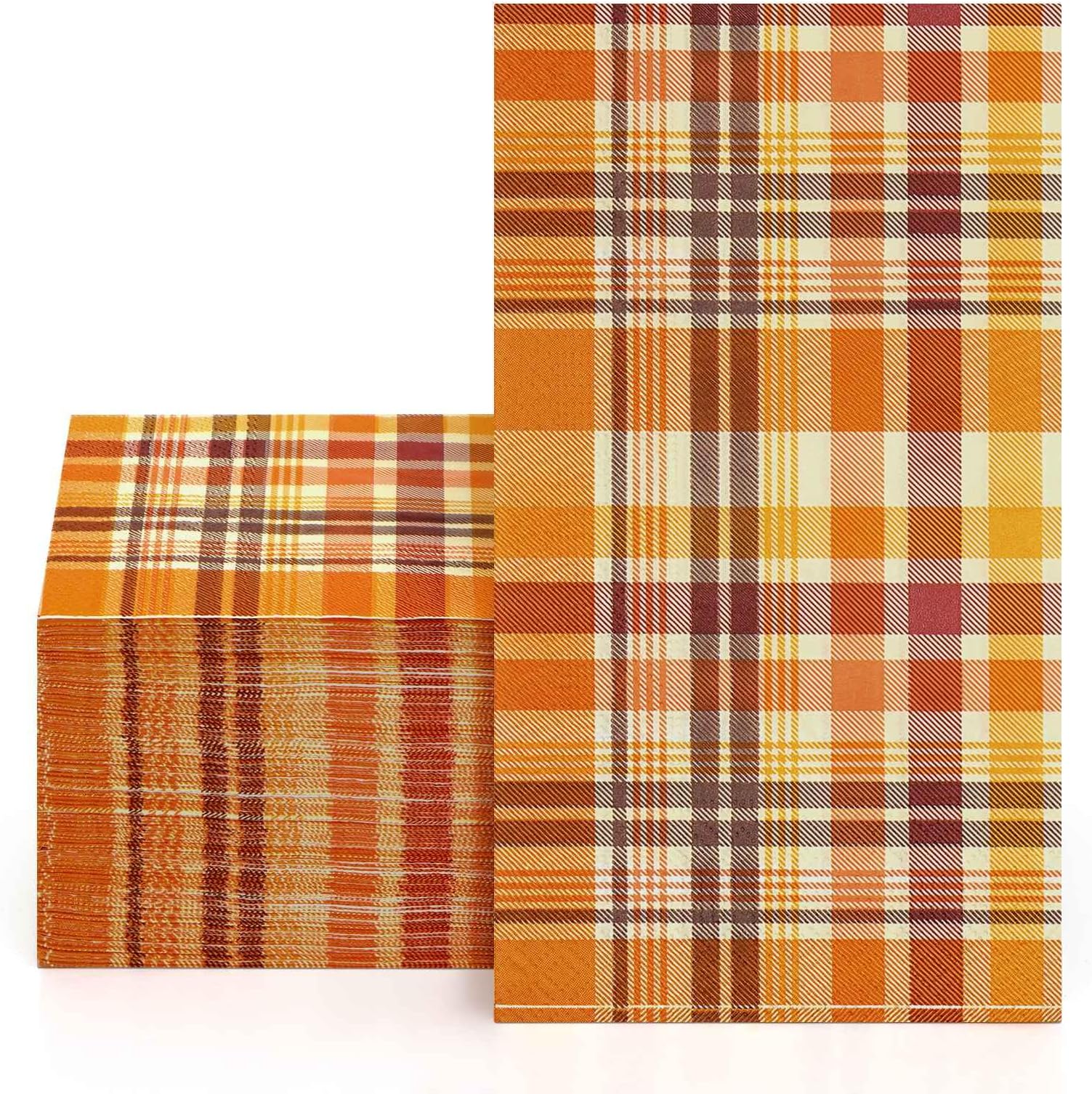 Amazon.com: Homlouue 100 PCS Fall Napkins 3-Ply Disposable Gingham ...