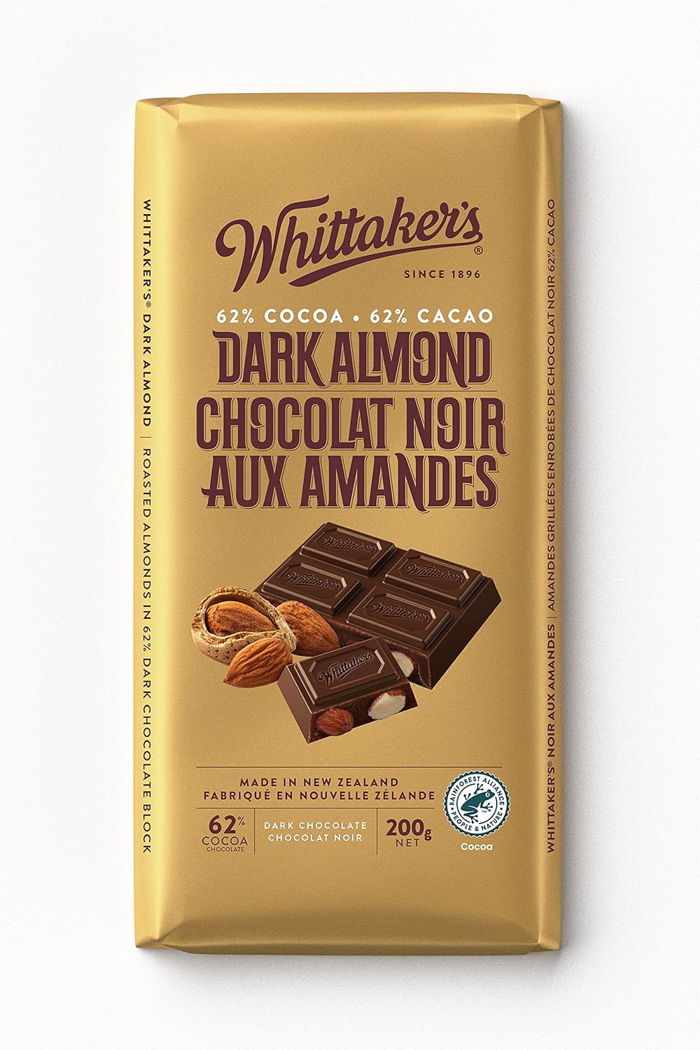 Amazon.com : Whittaker's Chocolate Block 200g (Made in New Zealand ...