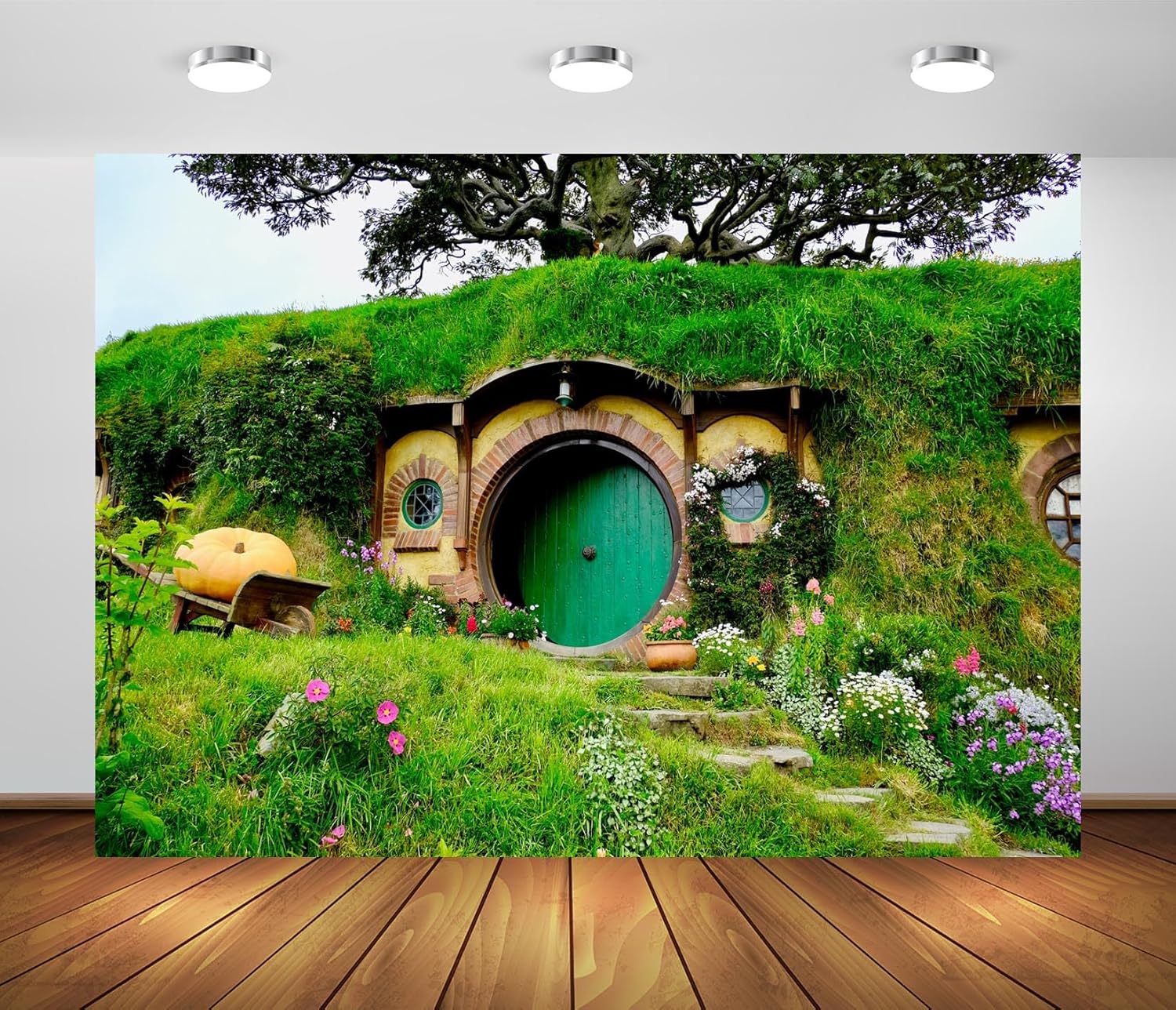 Amazon.com : BELECO 5x4ft Fabric Hobbit Cave Backdrop Rural Hobbit ...