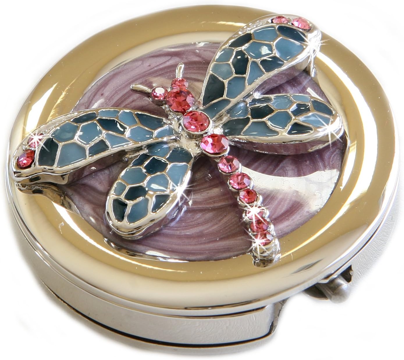 Blue Mosaic Dragonfly Folding Purse Hanger Bag Hook FREE Gift Box by ...