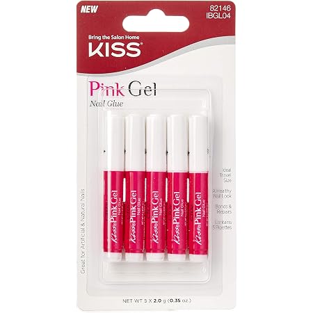 Amazon.com: Kiss Pink Gel Nail Glue w/ 2 Pipettes (1 Pack) : Beauty ...