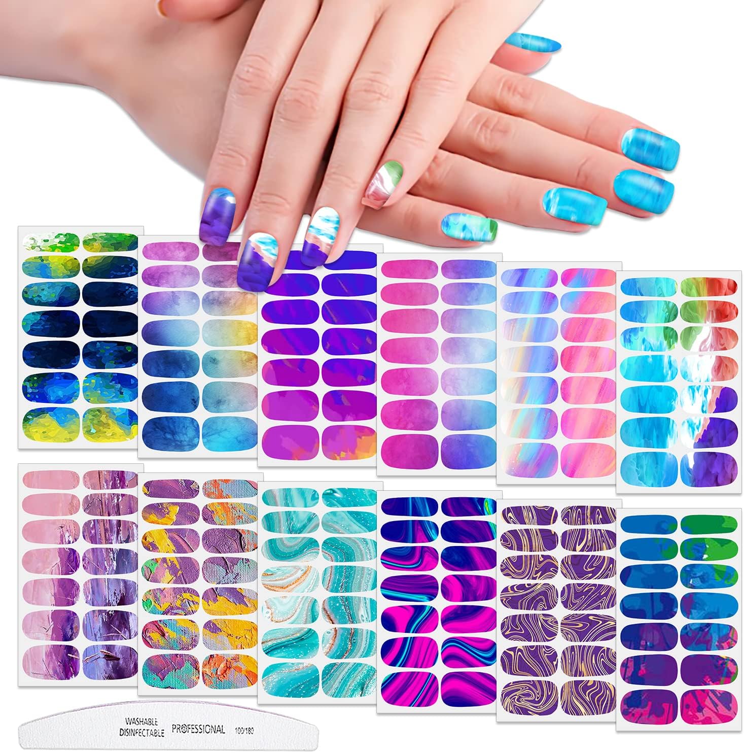 Amazon.com: ALAYA Glam Daylight Gel Nail Strips,Glitter Nail Wraps,NO ...