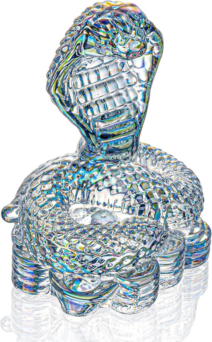 Amazon.com: HDCRYSTALGIFTS 3.5inch Crystal Cobra Snake Figurines Handicraft Glass Animal Statue ...