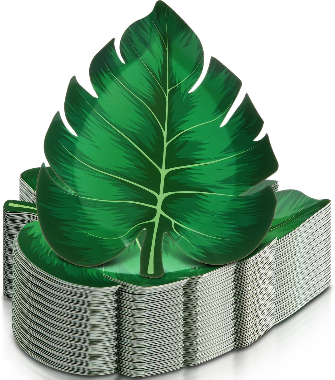 Amazon.com: Zonon 50 Pcs Hawaiian Turtle Leaf Paper Plates Tropical ...