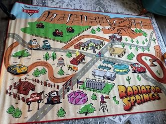 Amazon.com: Gertmenian Disney Cars Game Rug Toy Radiator Springs ...