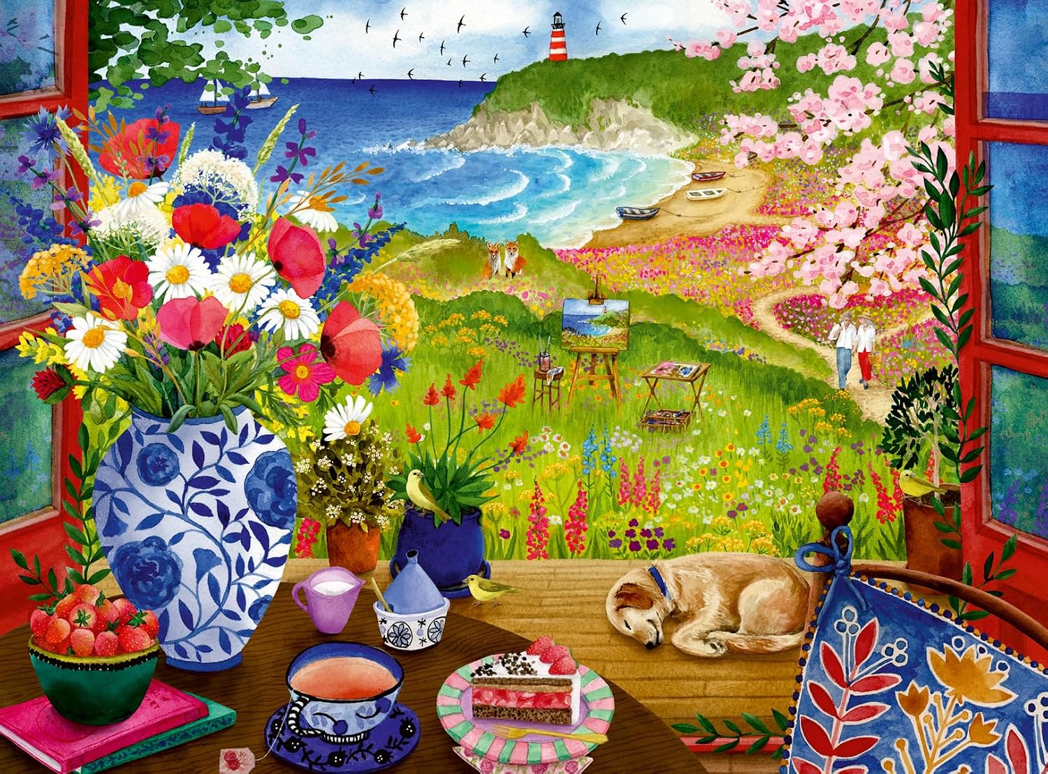Ravensburger Feel Well & Puzzle: Seaside Window View 100 Piece Puzzle ...