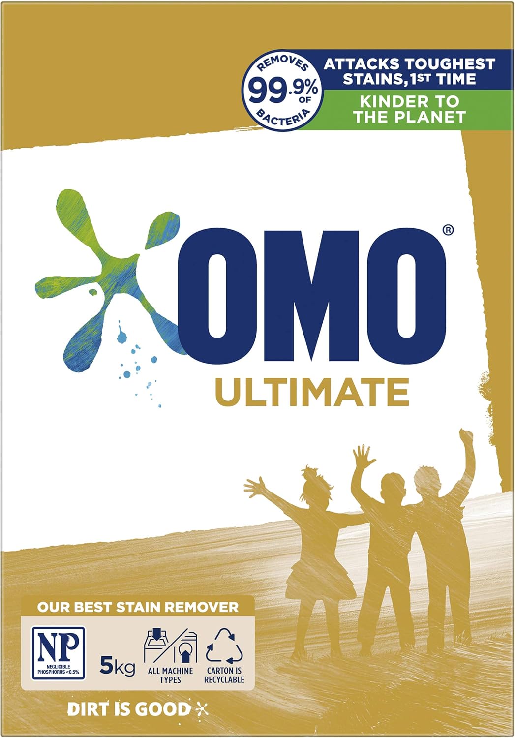 OMO Ultimate Laundry Detergent Washing Powder Front and Top Loader, 5kg ...
