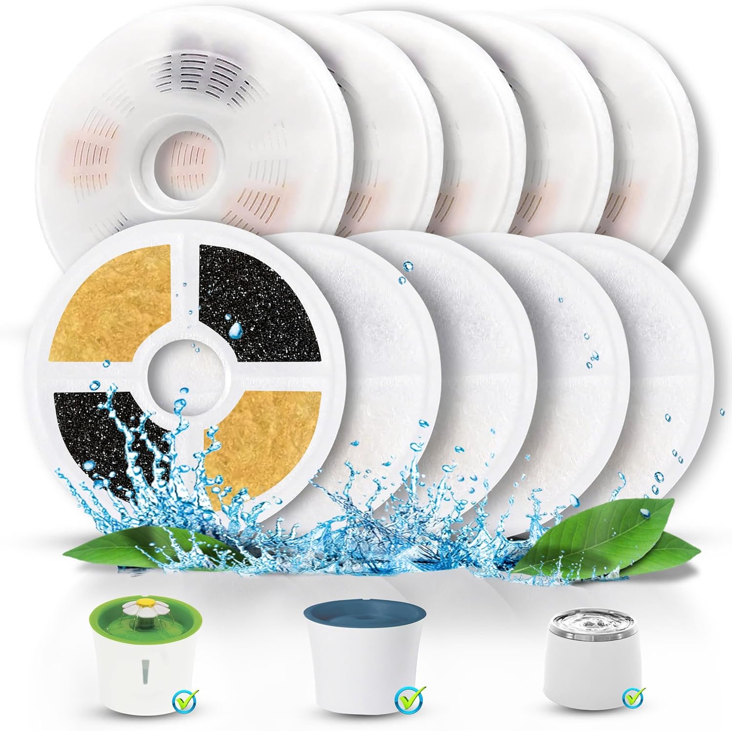 Amazon.com : FAMELEC 10 Pack Cat Water Filter Compatible with Catit ...