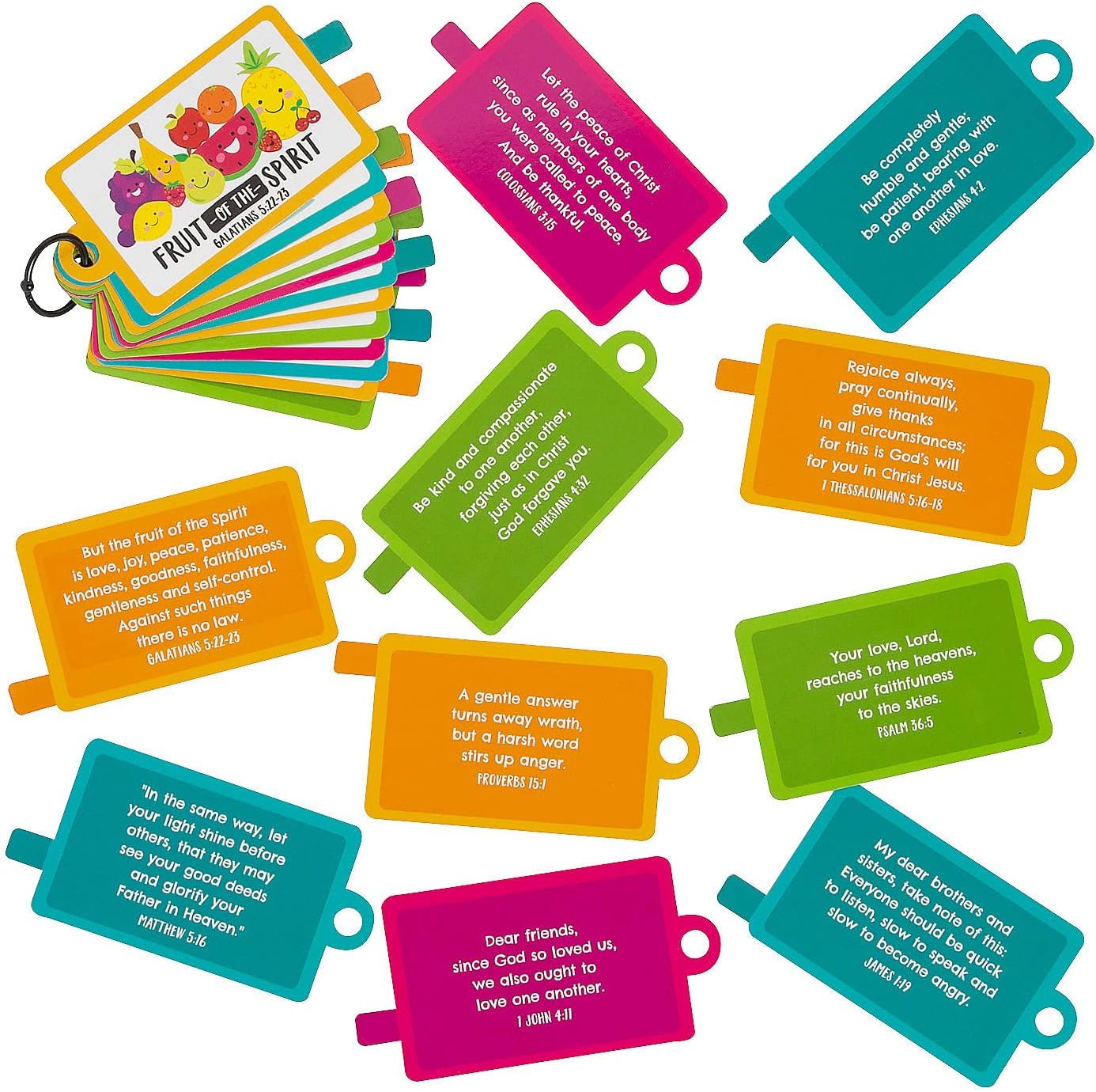 Amazon.com : Fun Express Fruit of the Spirit Bible Verse Cards on a ...