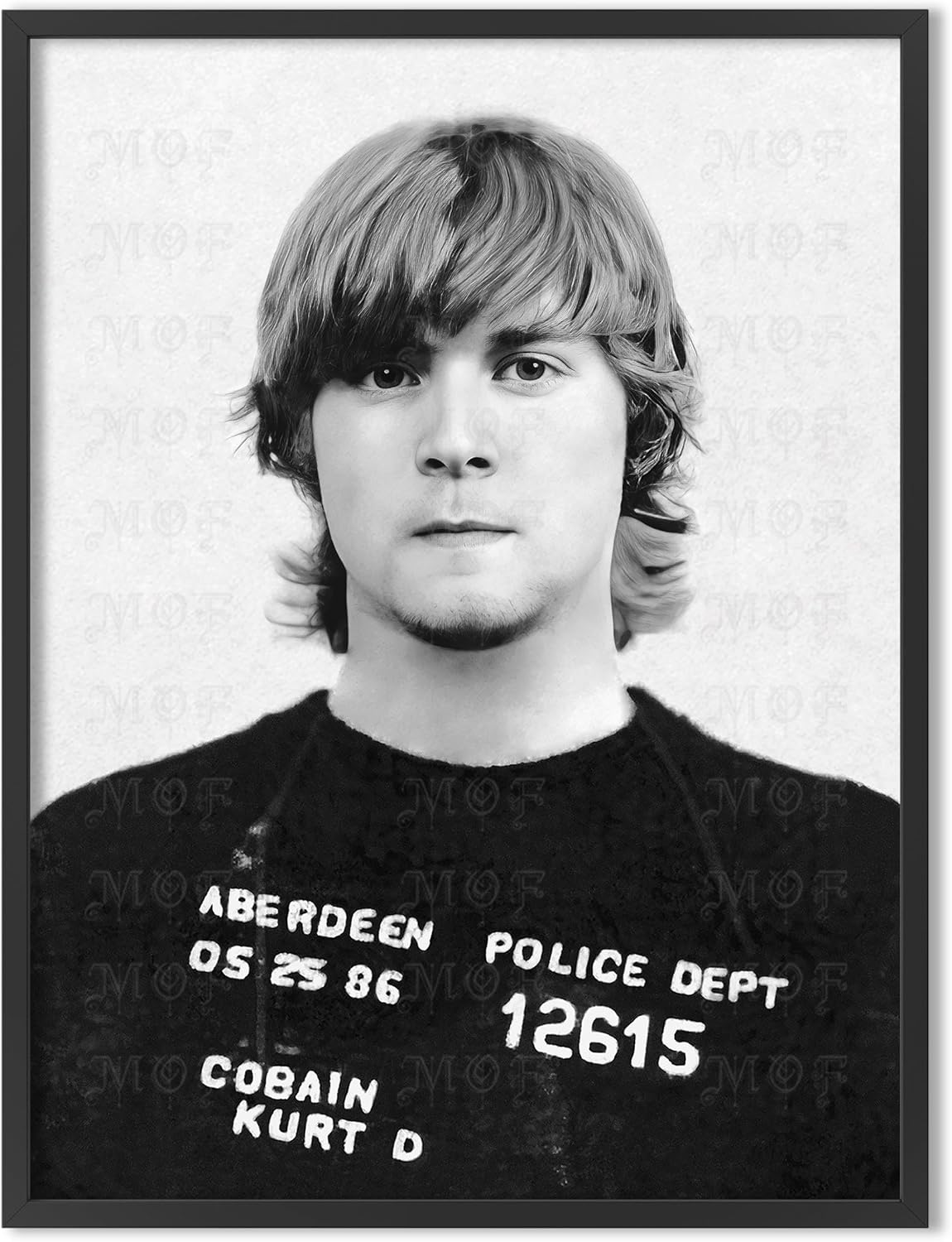 Kurt Cobain Celebrity Mugshot Poster Remastered Print Digital Painting ...