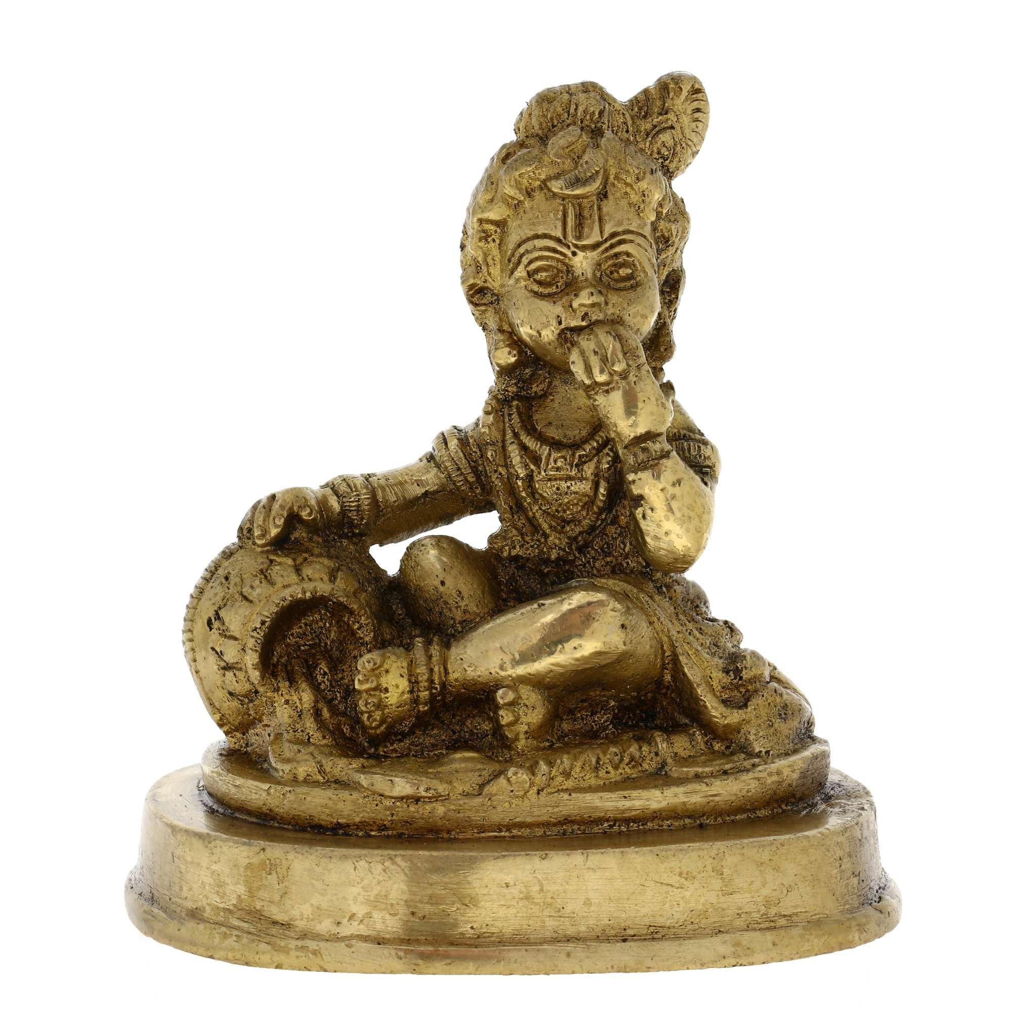 Buy Hindu God Statue Child Krishna Eating Butter from a Pot 4 Inches ...