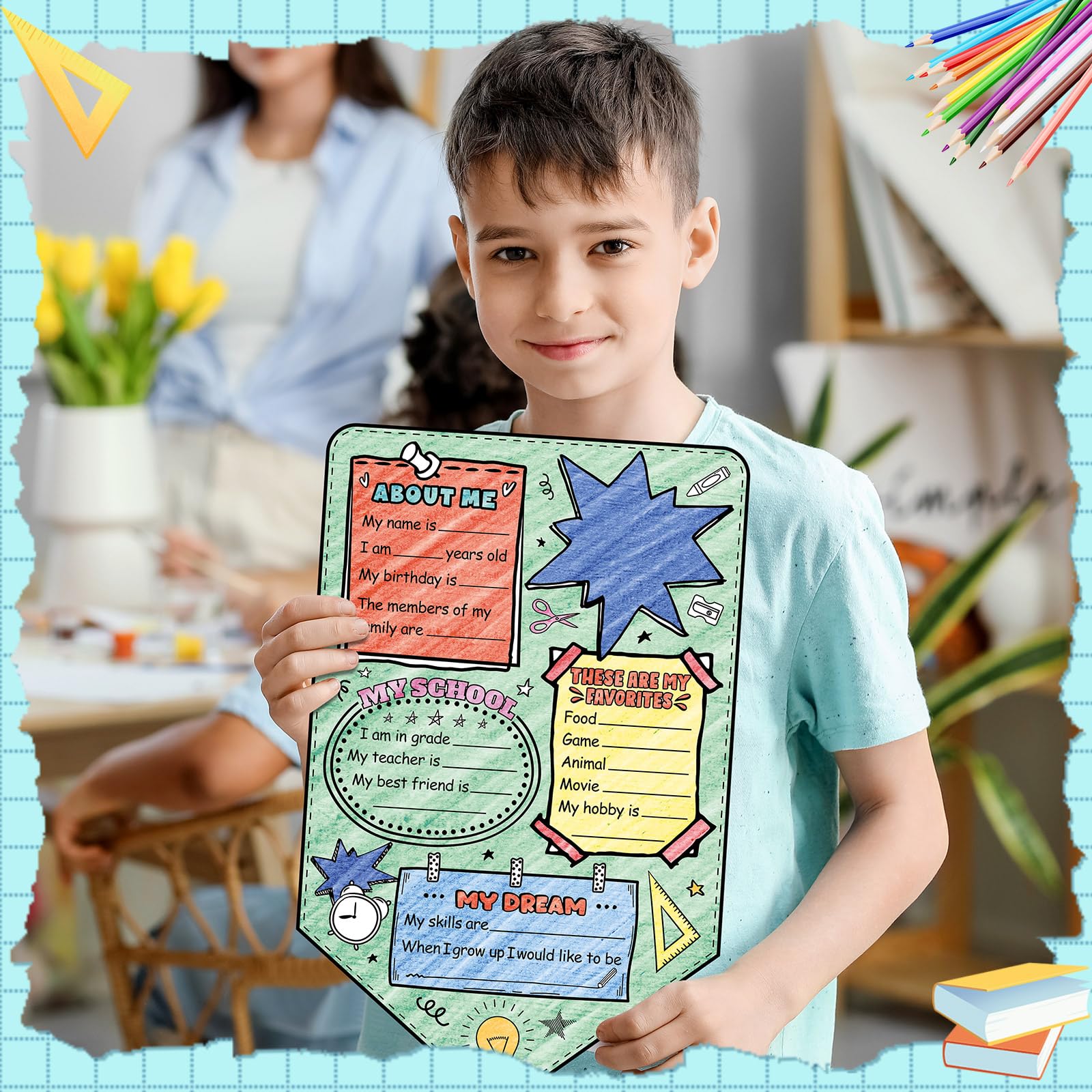 Snapklik.com : Colarr 40 Pcs All About Me Posters Star Student DIY ...