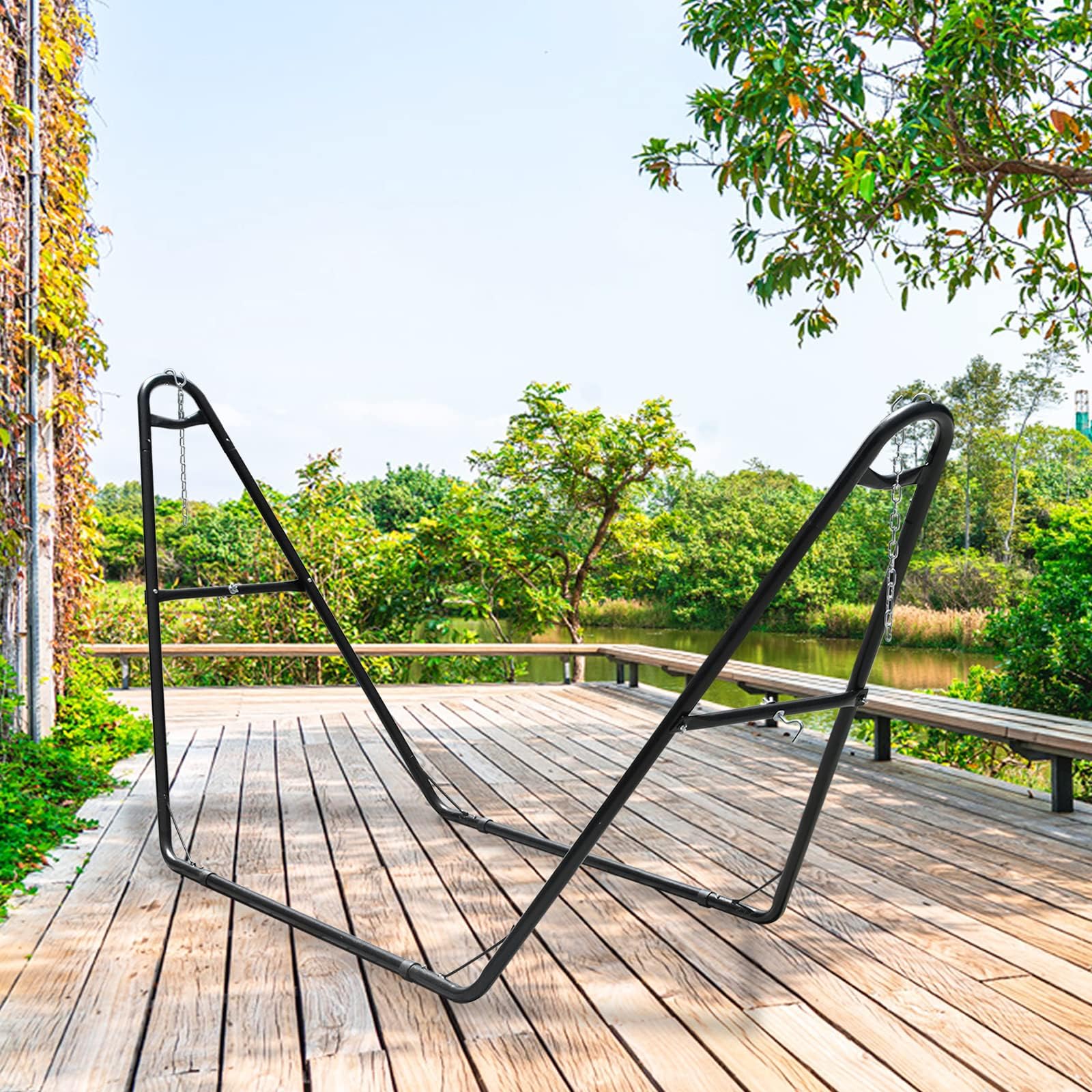 Amazon.com : CharaVector 550-pound Capactity Adjustable Steel Hammock ...