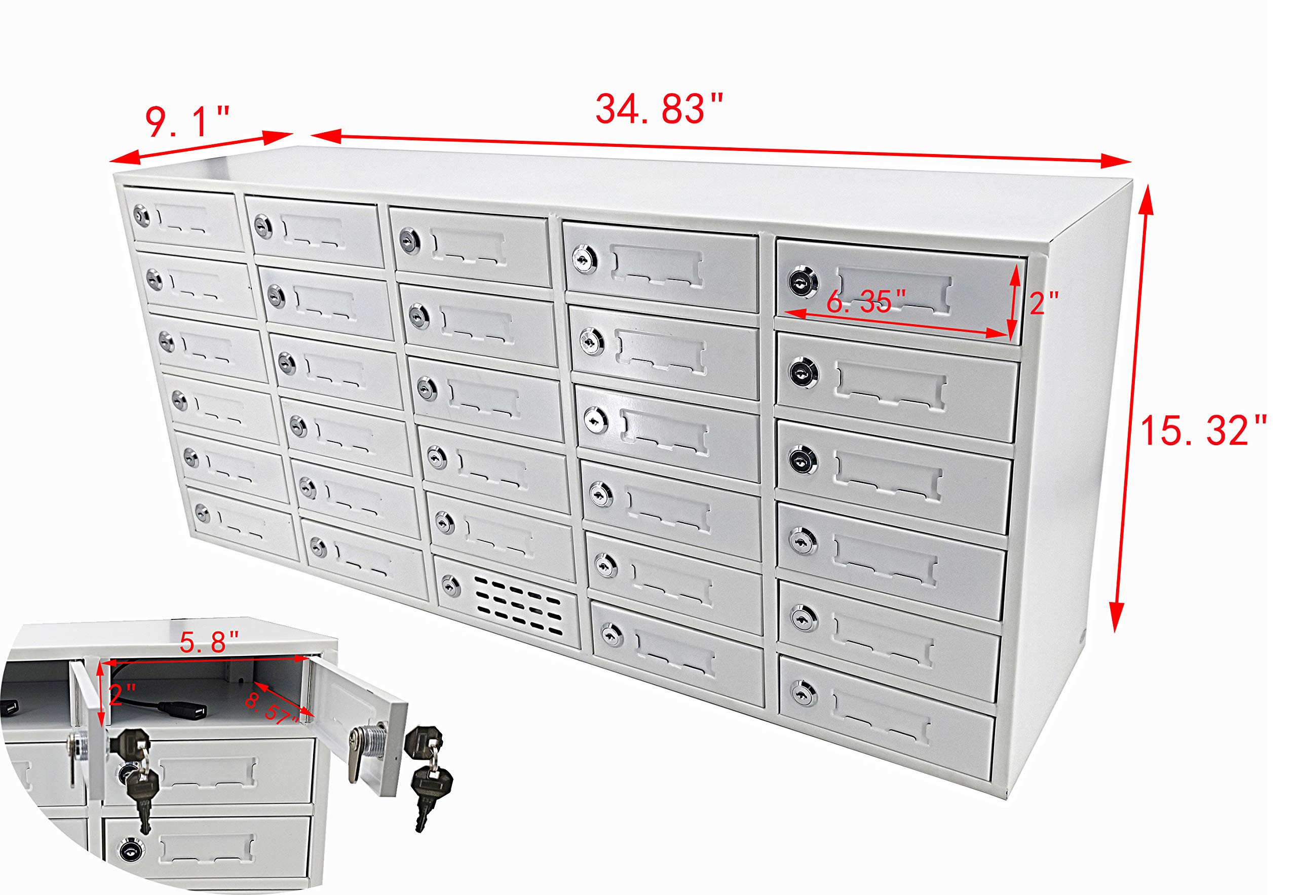 Snapklik.com : 30-Slot Cell Phone Smartphone Charging Station Lockers ...