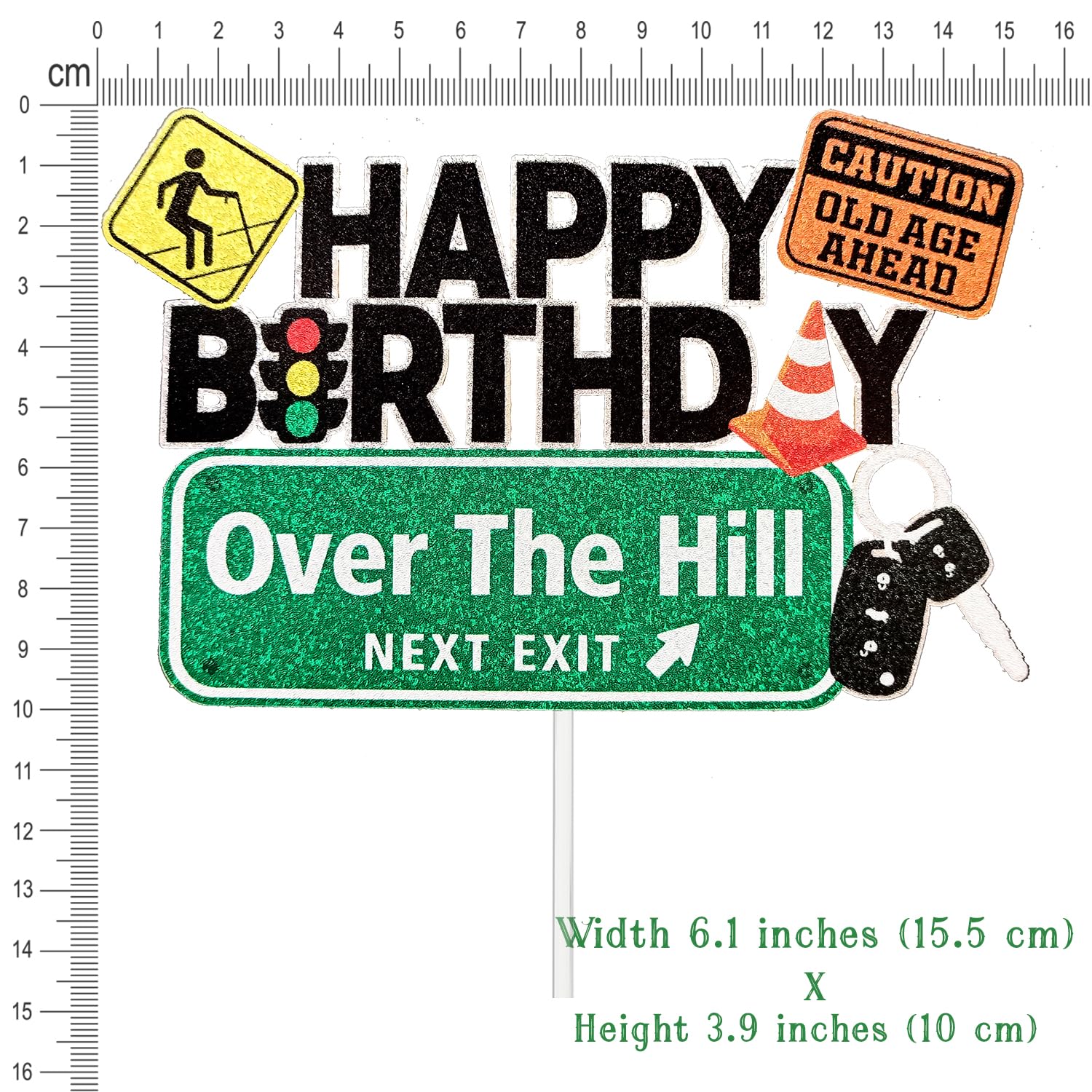 Snapklik.com : Over The Hill Traffic Road Sign Cake Topper, Funny ...