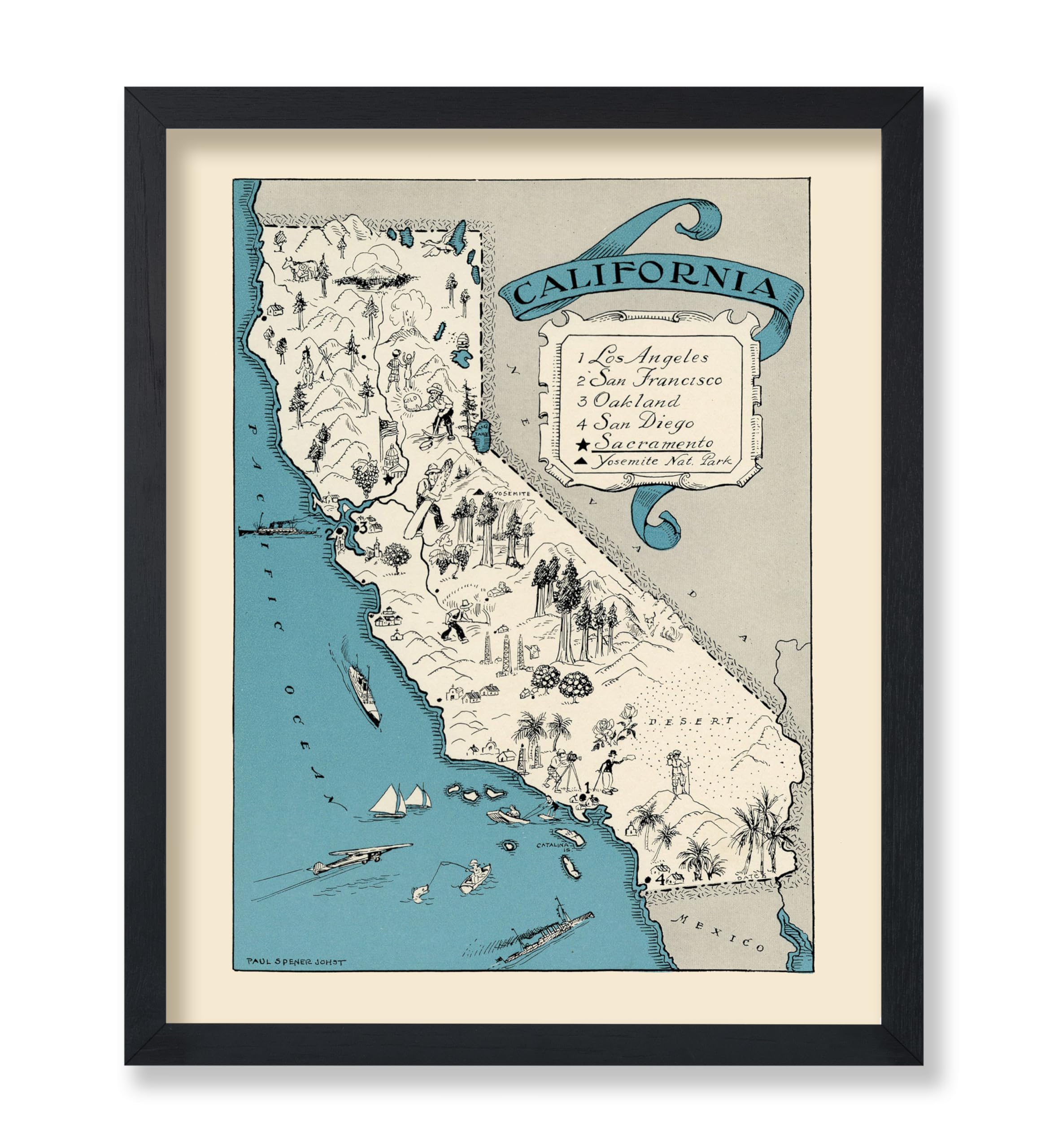 Cartoon Map Of California USA Map Cartoon Illustration (2) | Images