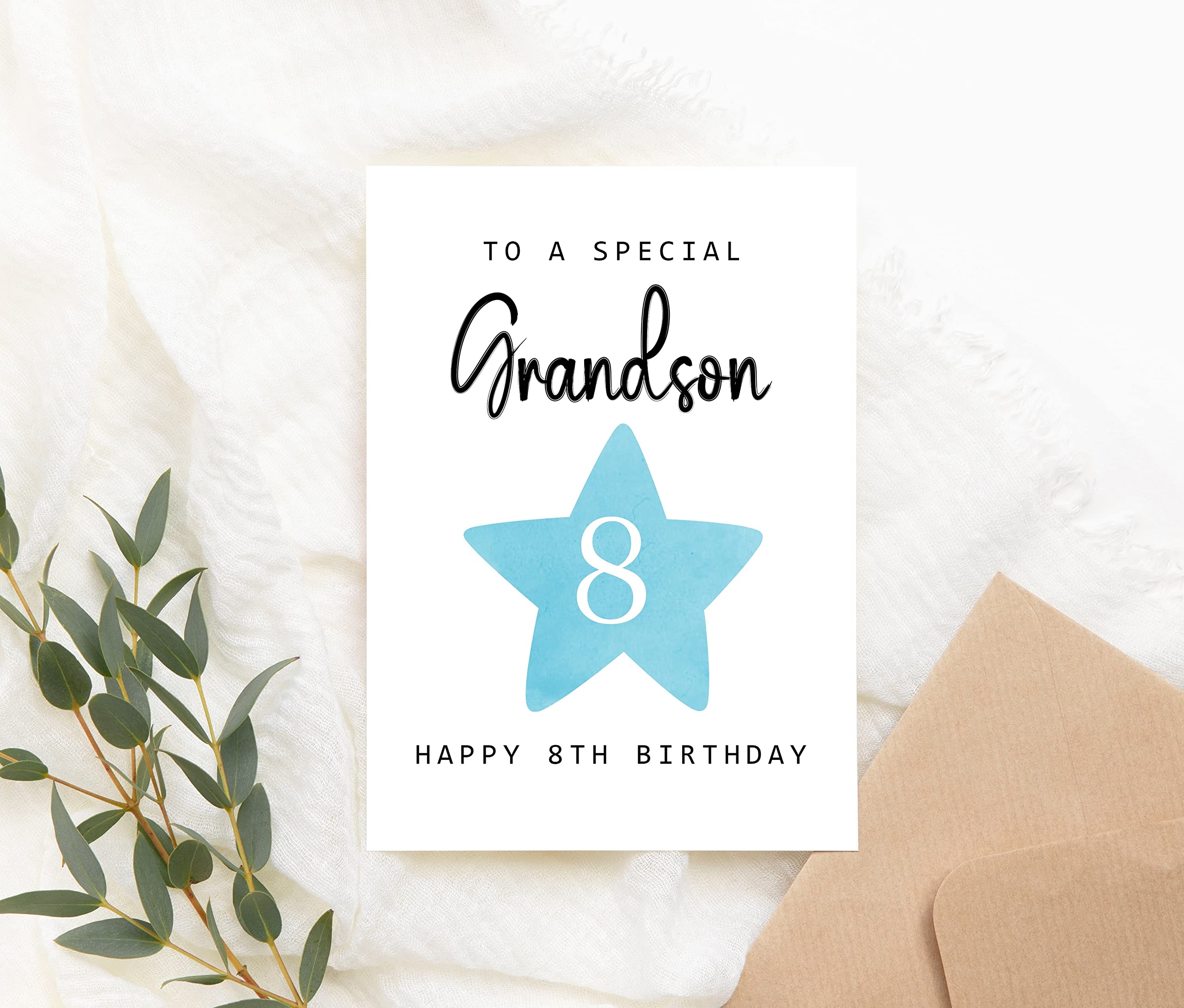Buy MoltDesigns To A Special Grandson - Happy 8th Birthday Card - Age 8 ...