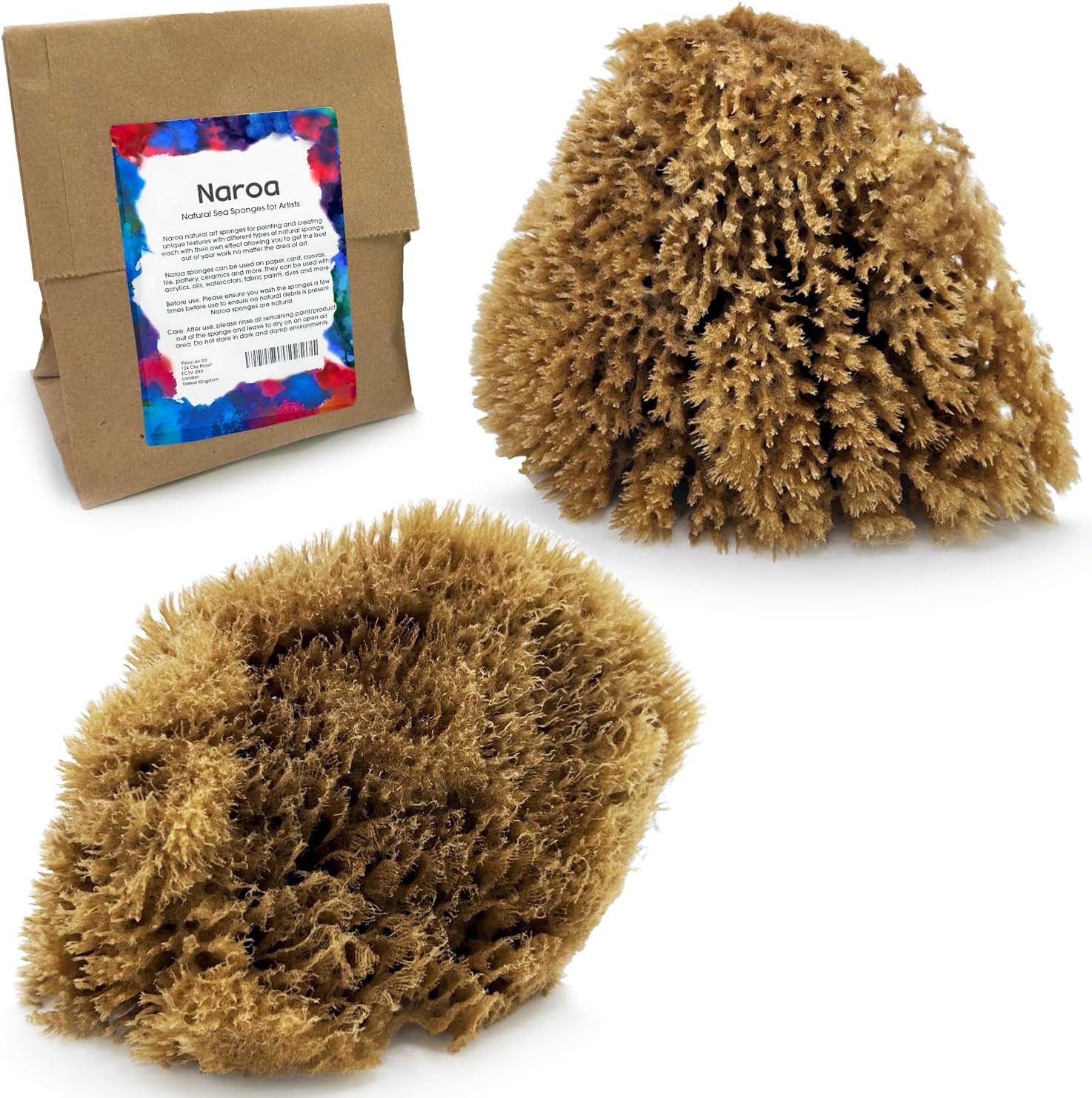 Amazon.com: NAROA Natural Artist Sea Sponges for Painting | Large Art ...