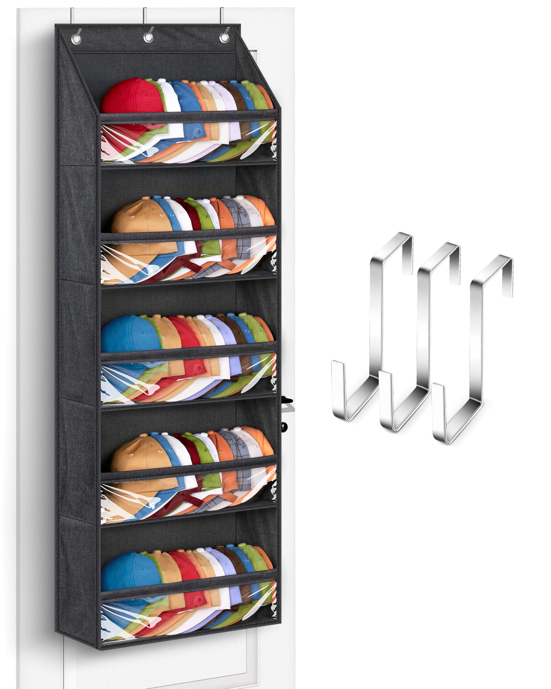 Amazon.com: SLEEPING LAMB Over Door Hat Racks for Baseball Caps, Clear ...