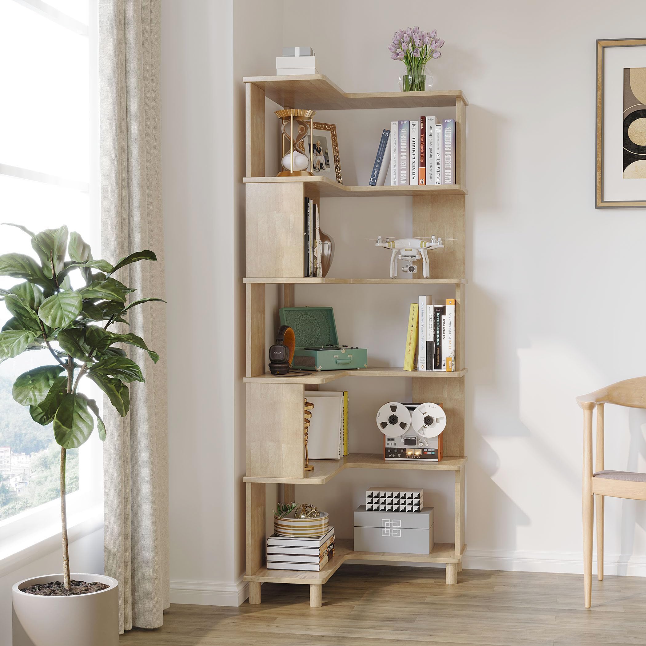 Amazon.com: BALANBO Corner Bookshelf, Multi-Layer Display Shelf, Corner ...