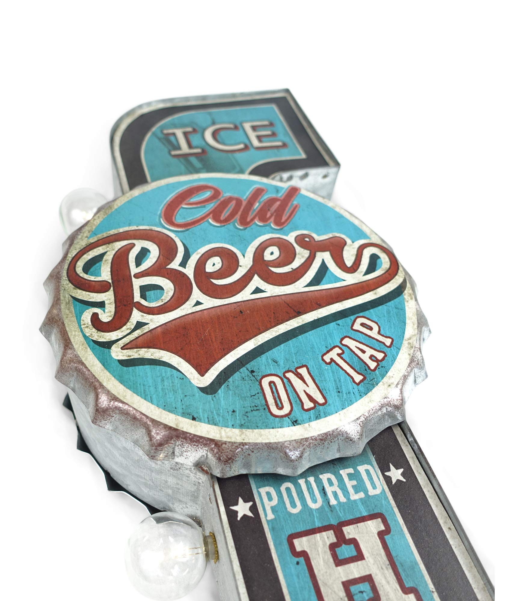 Ice Cold Beer Double-Sided Marquee LED Sign With Bottle Cap Design ...