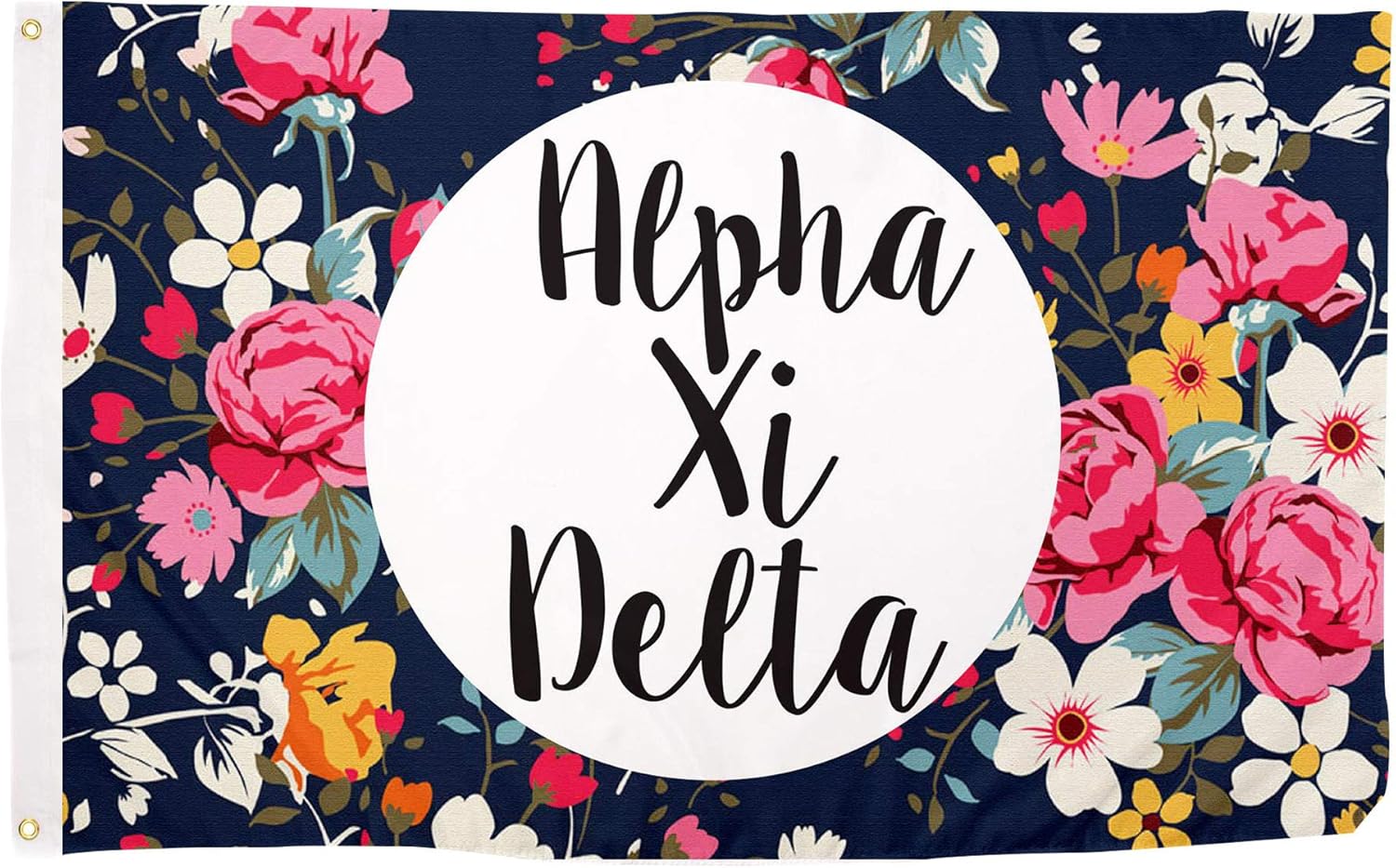 Amazon.com: Alpha Xi Delta Floral Pattern Letter Sorority Flag Greek ...