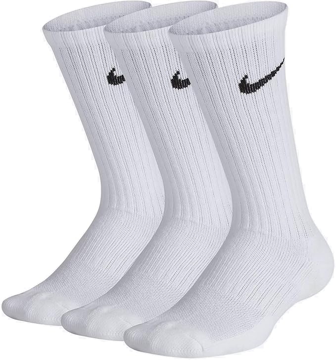 Nike Value Cotton Crew Socks Pack Of 3 Amazon co uk Fashion