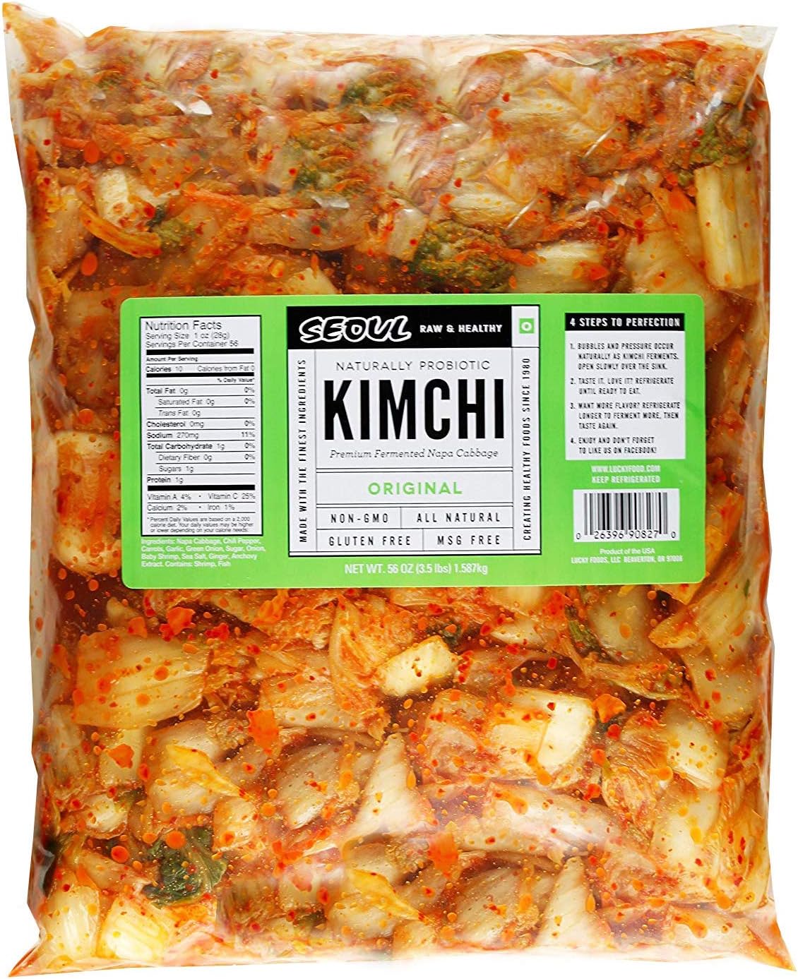 Amazon.com : Lucky Foods Seoul Kimchi, (56oz / 3.5 lbs), Authentic ...