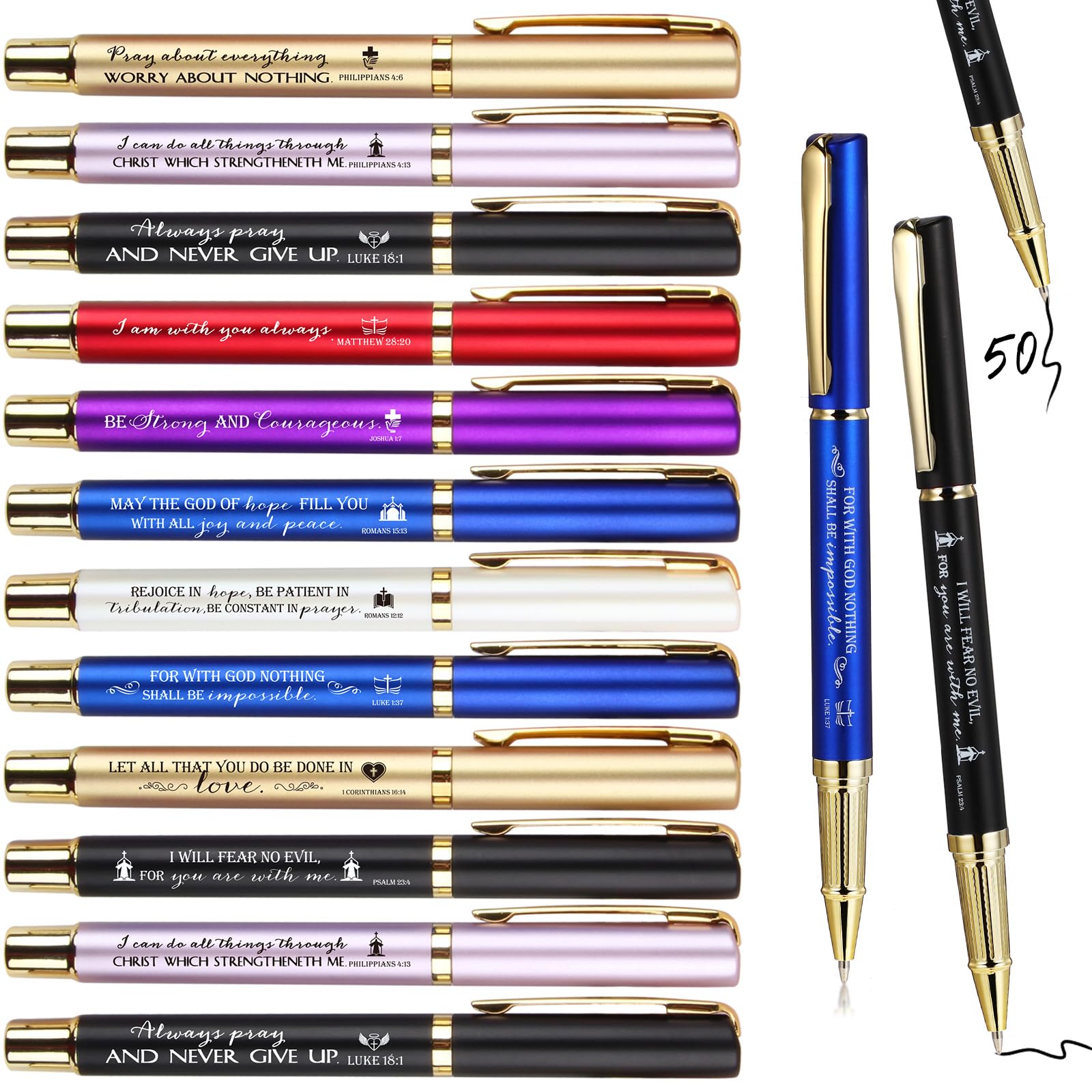 Amazon.com : Fuutreo Christian Bible Verse Ballpoint Pen Inspirational ...
