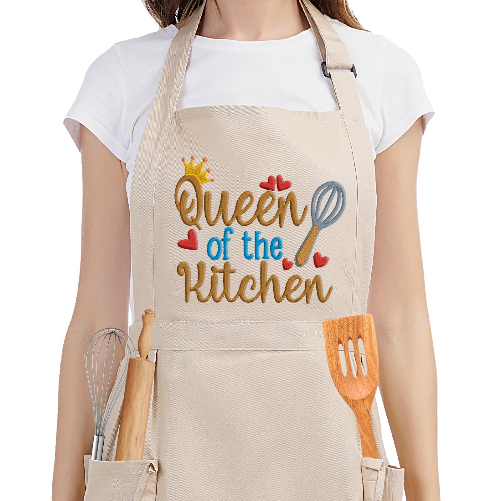 Amazon.com: Fairy's Gift Funny Cooking Aprons for Women w/Pockets ...