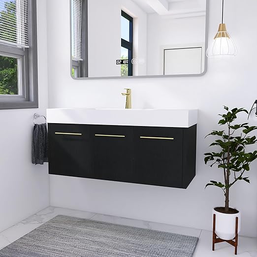 Amazon.com: Generic 48 Inch Floating Bathroom Vanity,48"" Bathroom ...