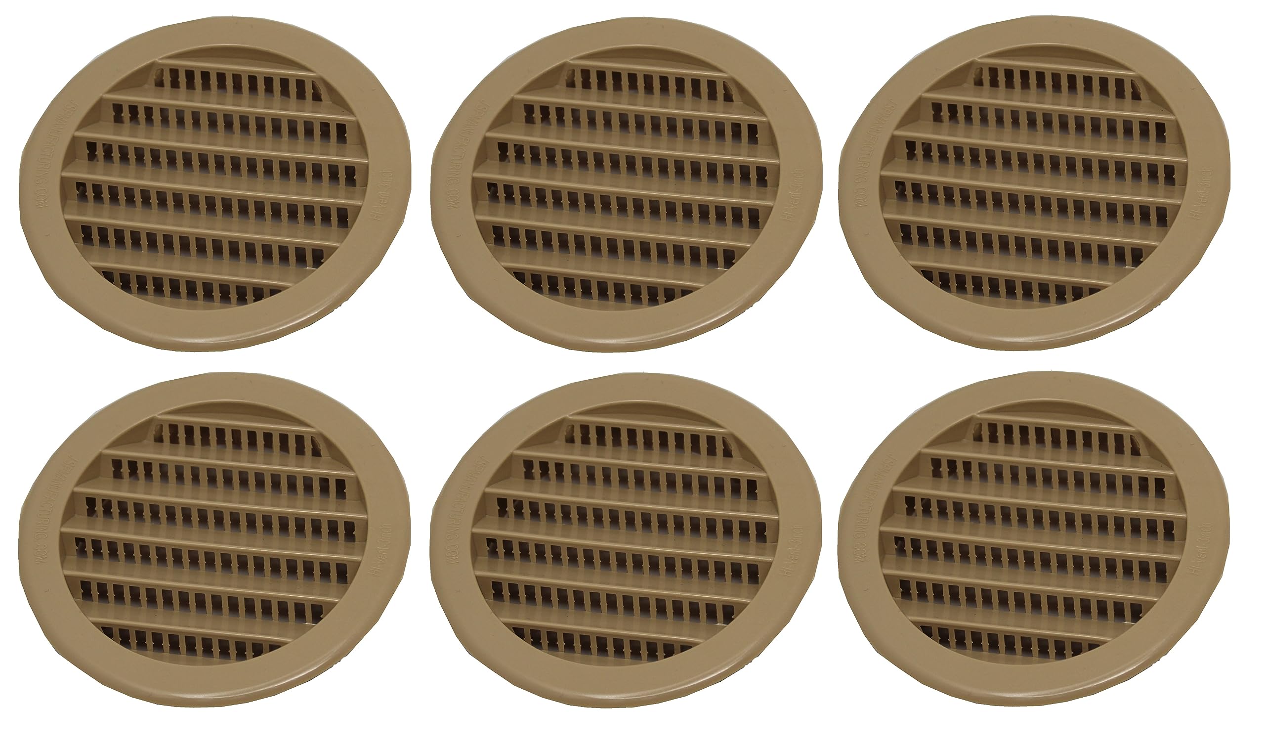 2" Round Green or Tan Plastic Louver Soffit Air Vent Reptile Screen ...