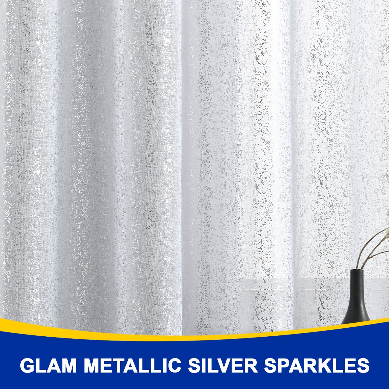 Silver Sheer Curtain Panels