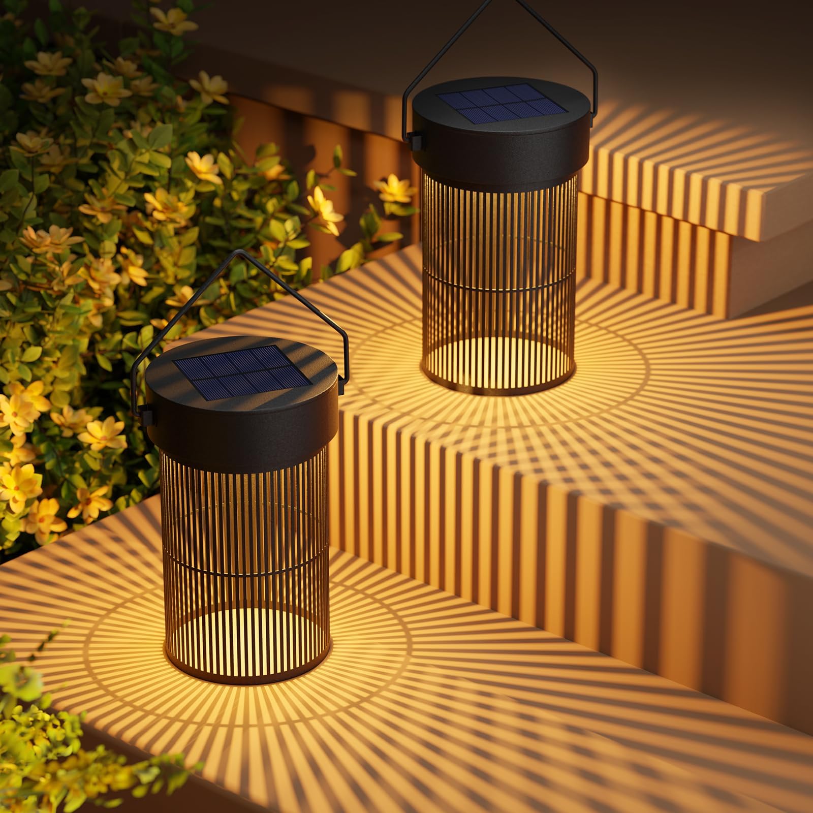 Amazon.com: Outdoor Solar Lanterns Lamps - 2 Pack Tabletop Filament LED ...