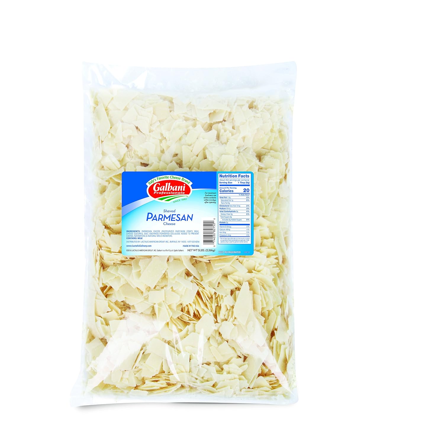 Amazon.com: Galbani Professional Shaved Parmesan Cheese 5 lb, Pack of 4 ...