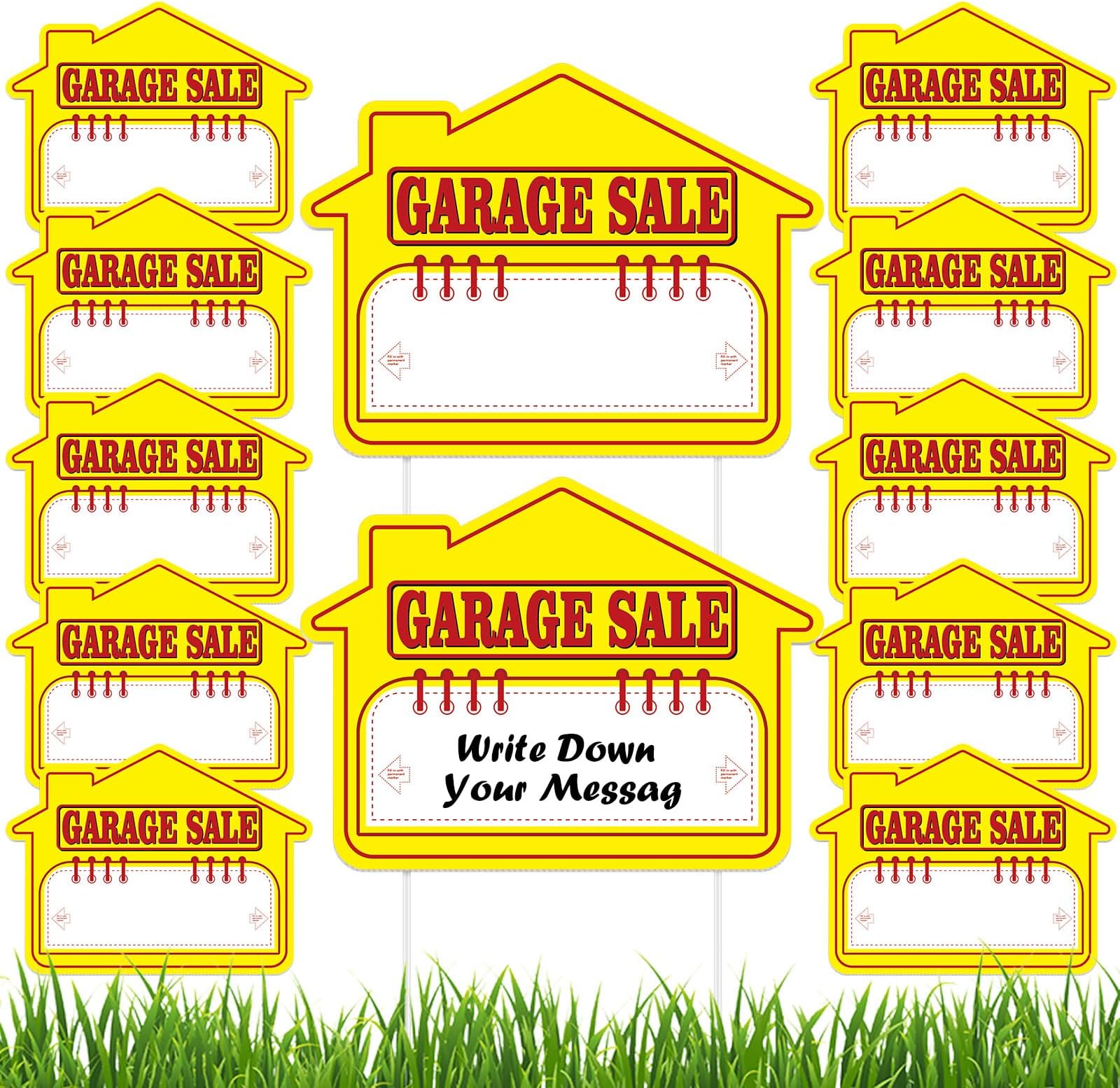 Amazon.com : Thyle 12 Pack Garage Sale Signs with Stakes 16'' x 12 ...