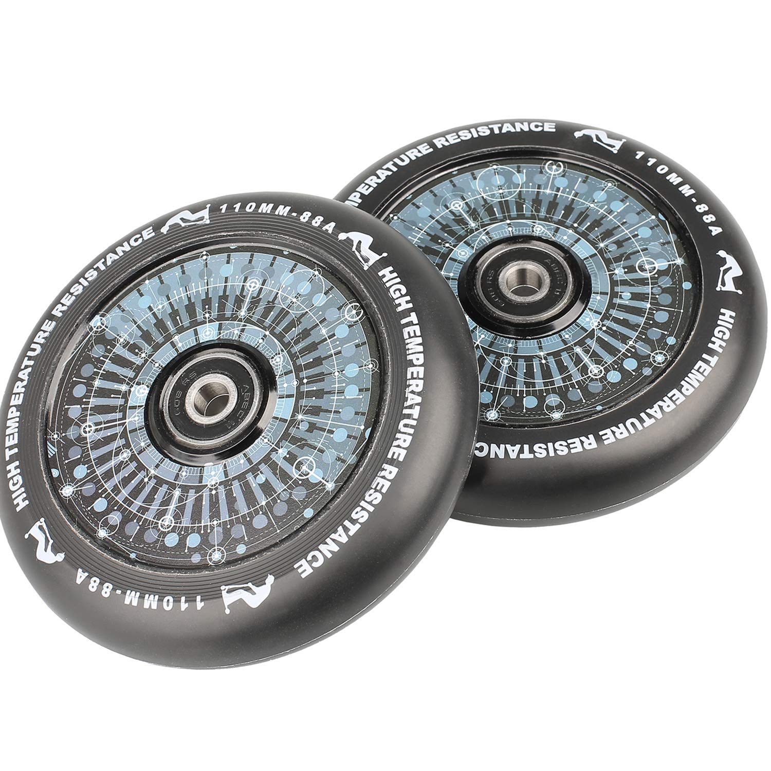 Kutrick Complete 2pcs 110mm Hollow Core Scooter Wheels Pro Scooter ...