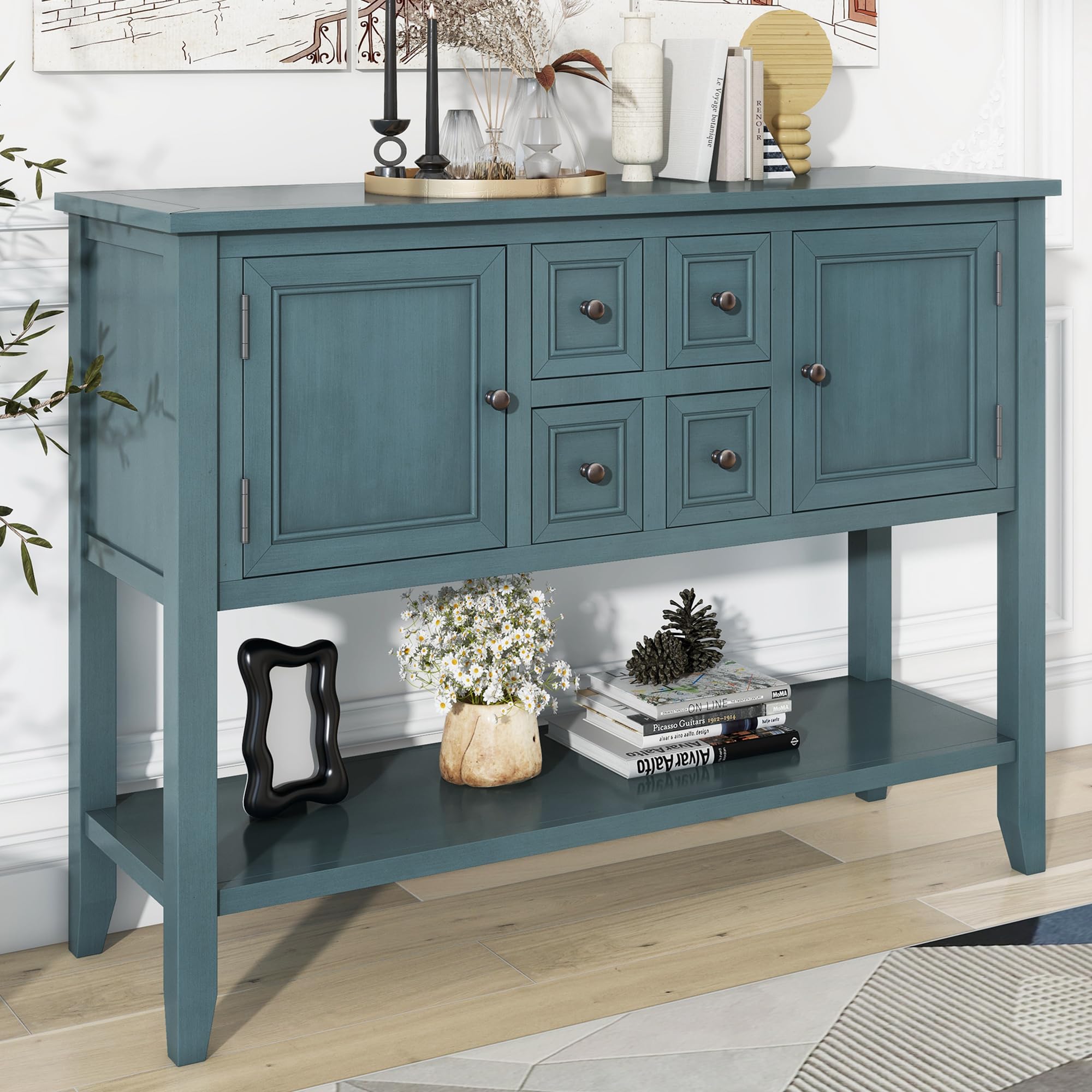 Amazon.com - Amposei Modern Farmhouse Wood Buffet 46-Inch Entryway ...