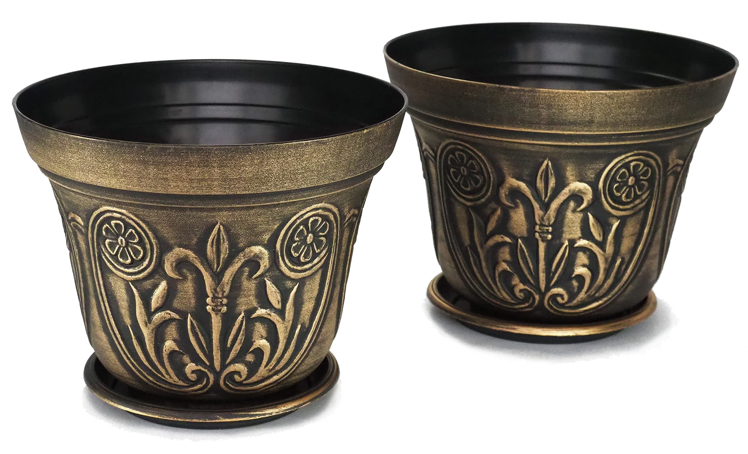 Amazon.com : Sapphire USA Large Medieval Flowerpots, Set of 2 Planter ...