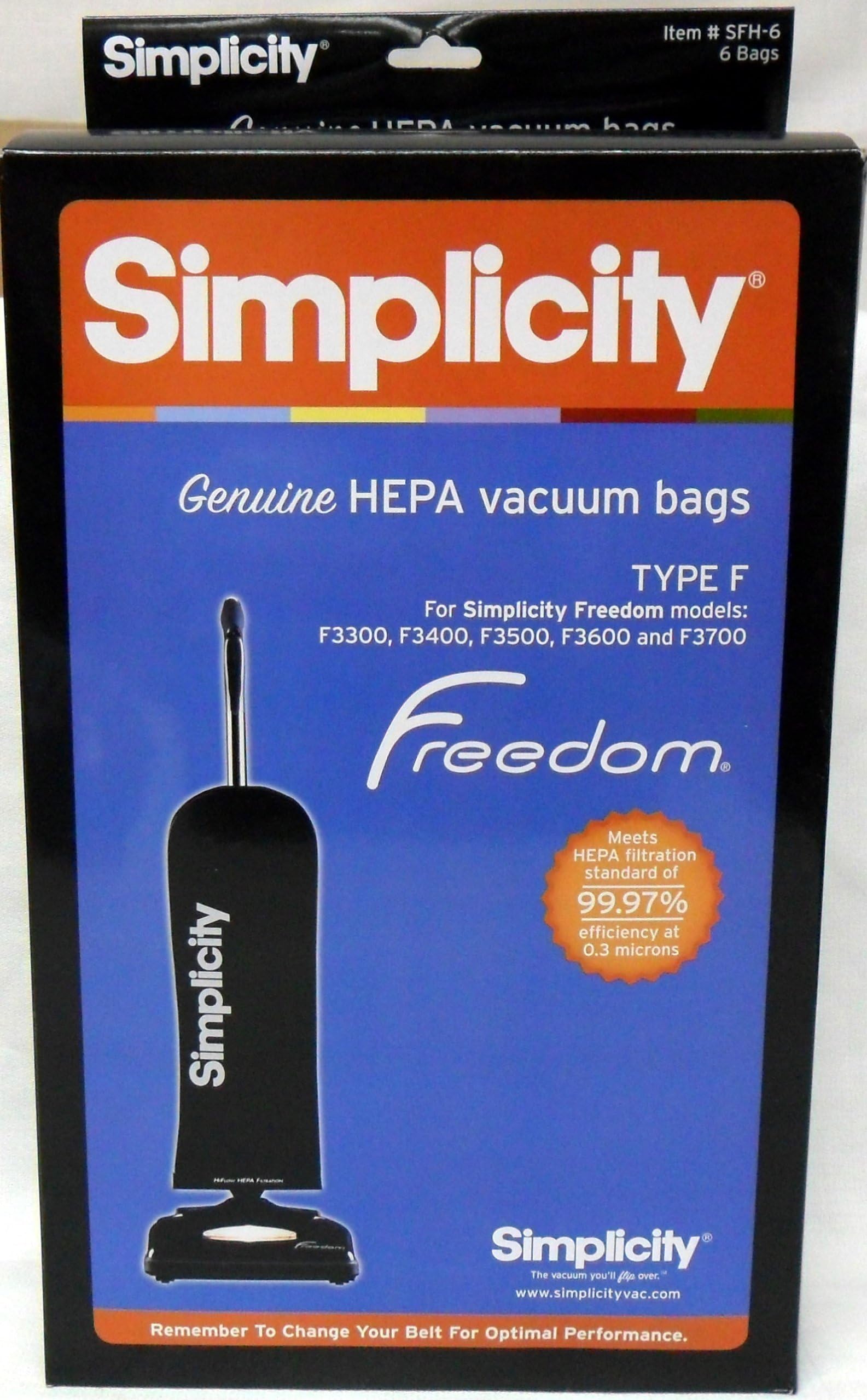 Amazon.com - Simplicity Symmetry Genuine HEPA Vacuum Media Bags 6 Bags