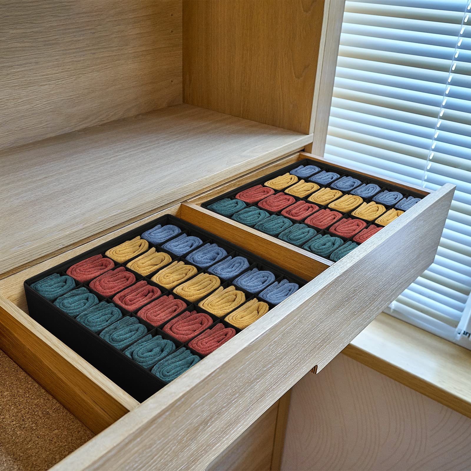 Snapklik.com : Joyoldelf Sock Drawer Organizer 3 Pack Sock Underwear ...