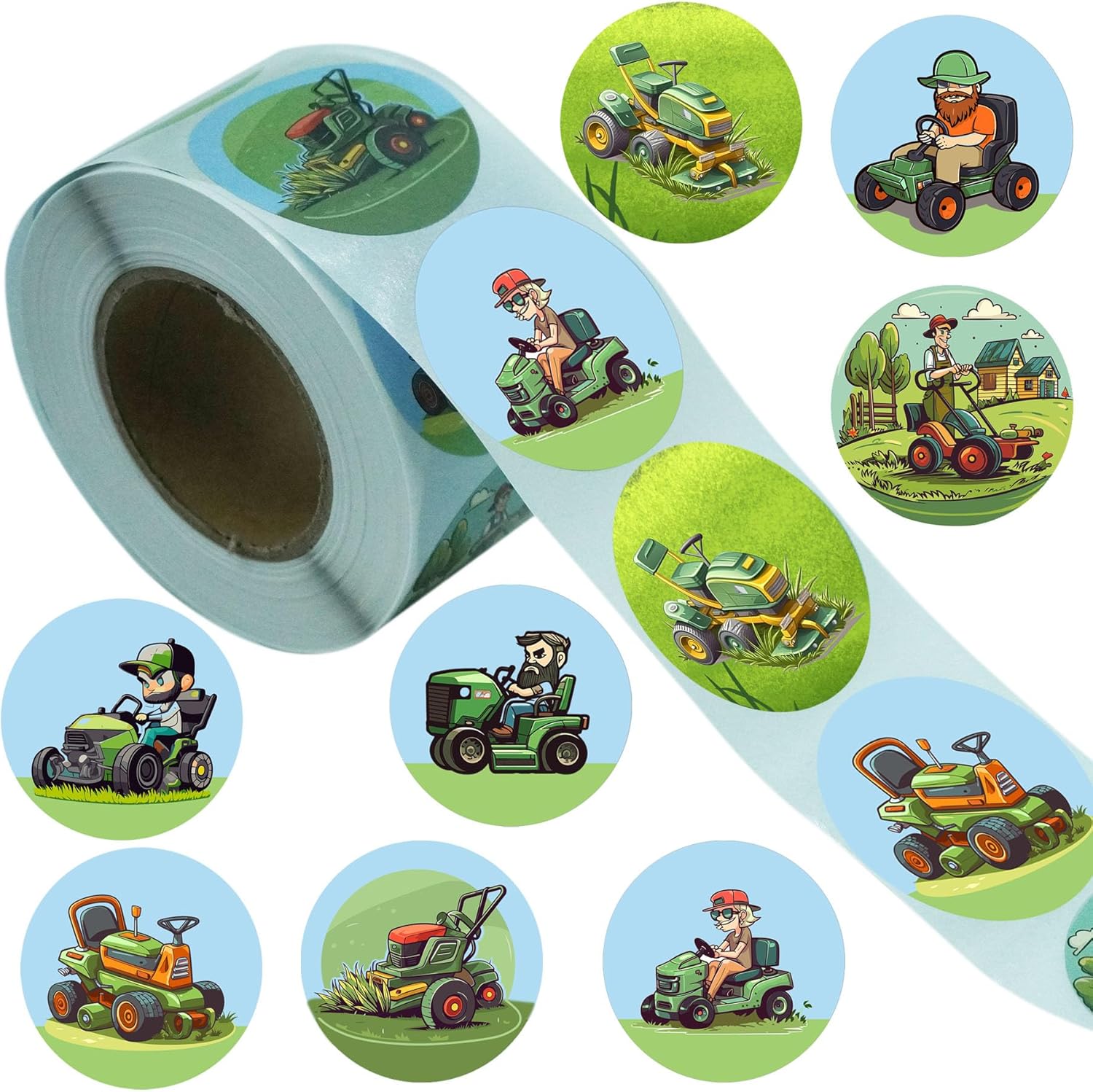 Amazon.com: Yuanhoo 500PCS Lawn Mower Party Roll Stickers,Tractor ...