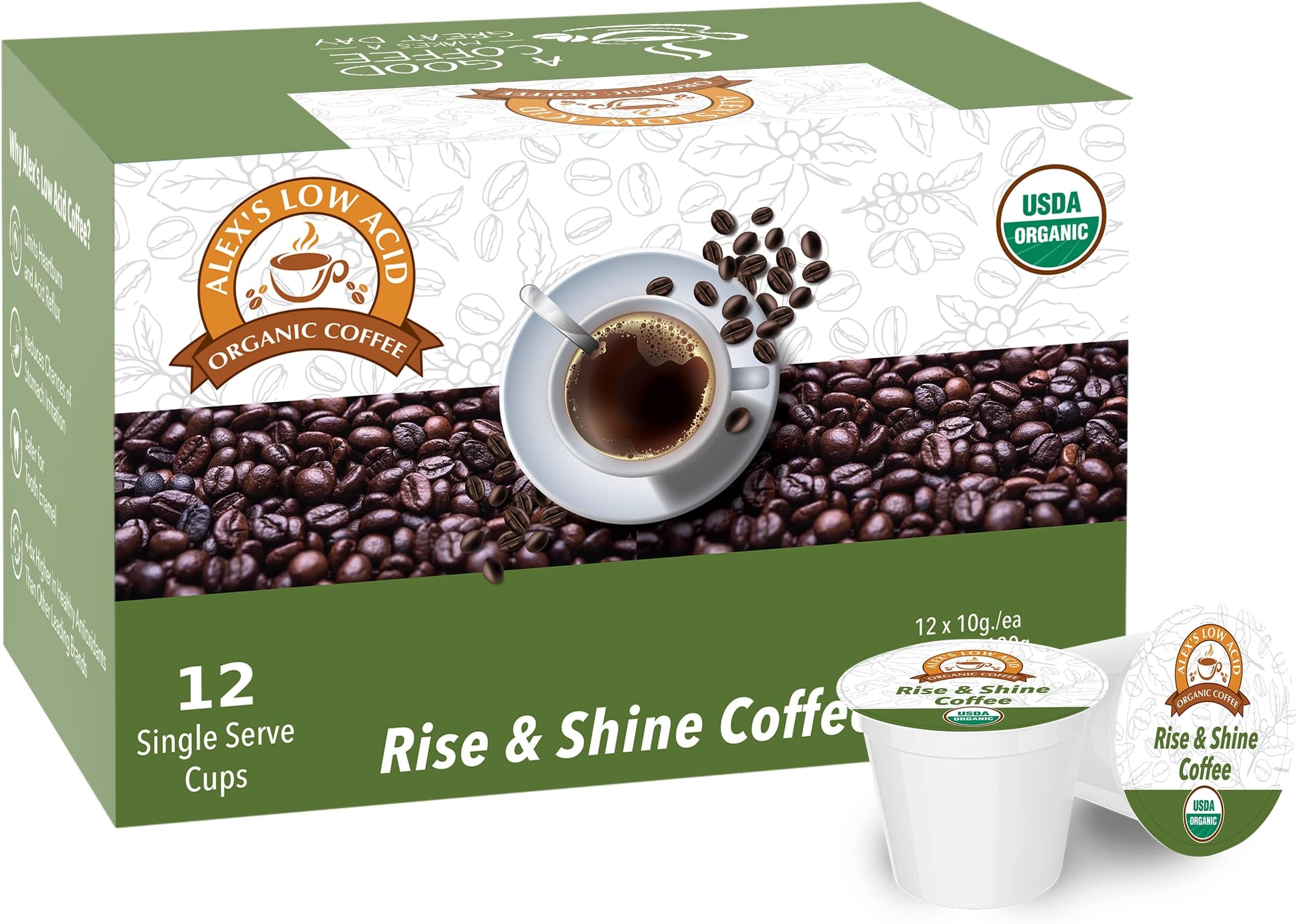 Amazon.com : HealthWise Low Acid Organic Ground Coffee | Colombian ...